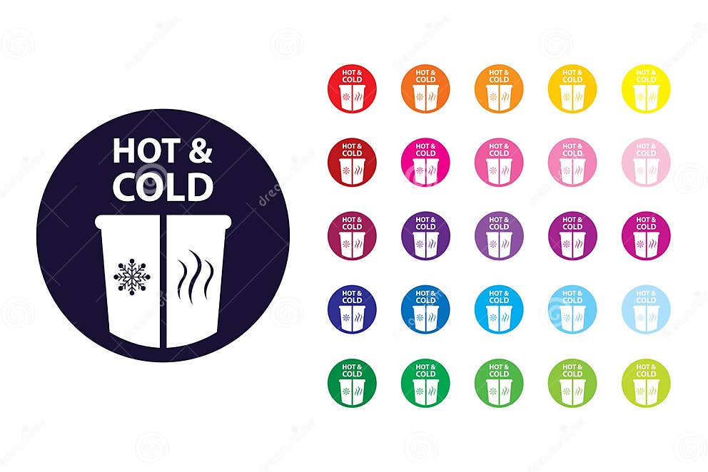 Hot and Cold Sign Icon. Hot and Cold Color Symbol. Stock Vector ...