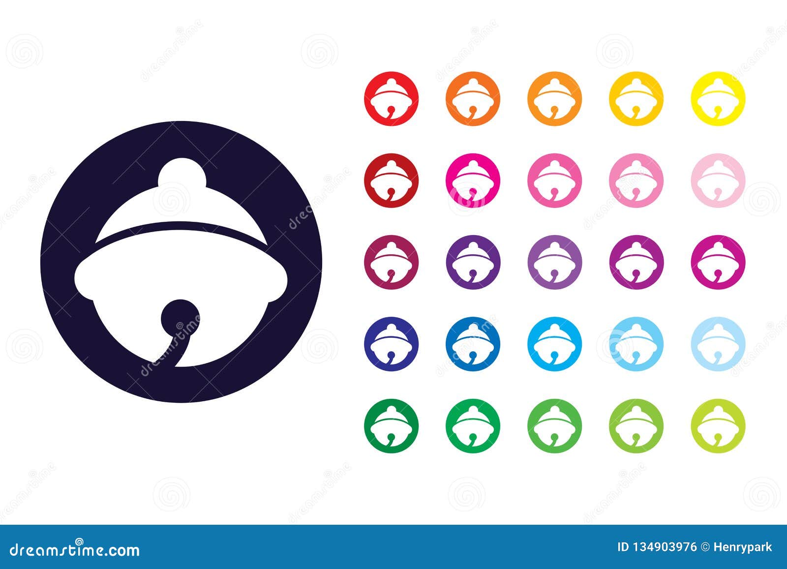 Bell Sign Icon. Bell Color Symbol. Stock Vector - Illustration of ...