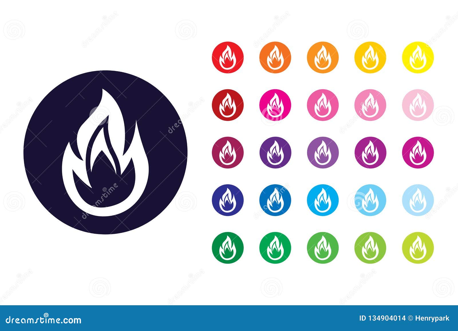 Fire Sign Icon. Fire Color Symbol. Stock Vector - Illustration of fire ...