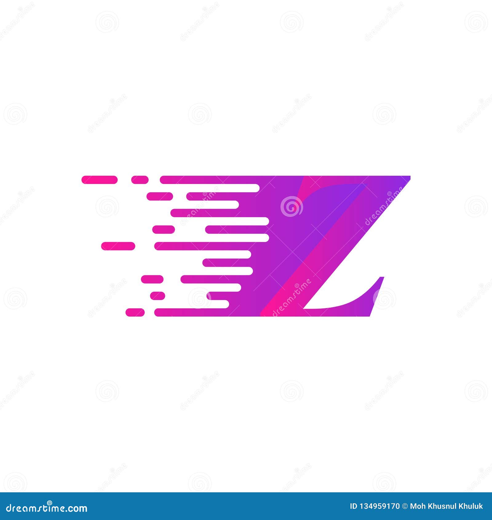 Initial Letter Z Fast Move Logo Vector Purple Pink Color Stock Vector ...