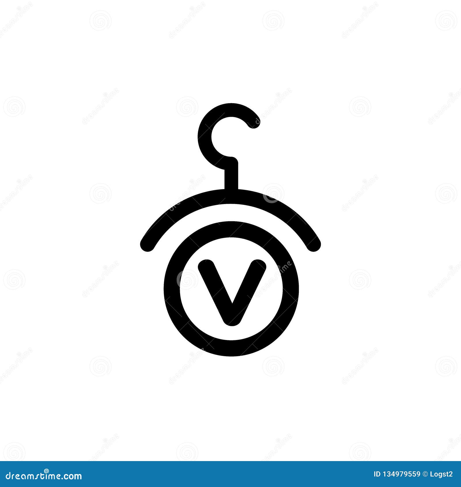 Fashion Vector Logo. Clothes Hanger Logo. Letter V Logo. Tailor Emblem ...