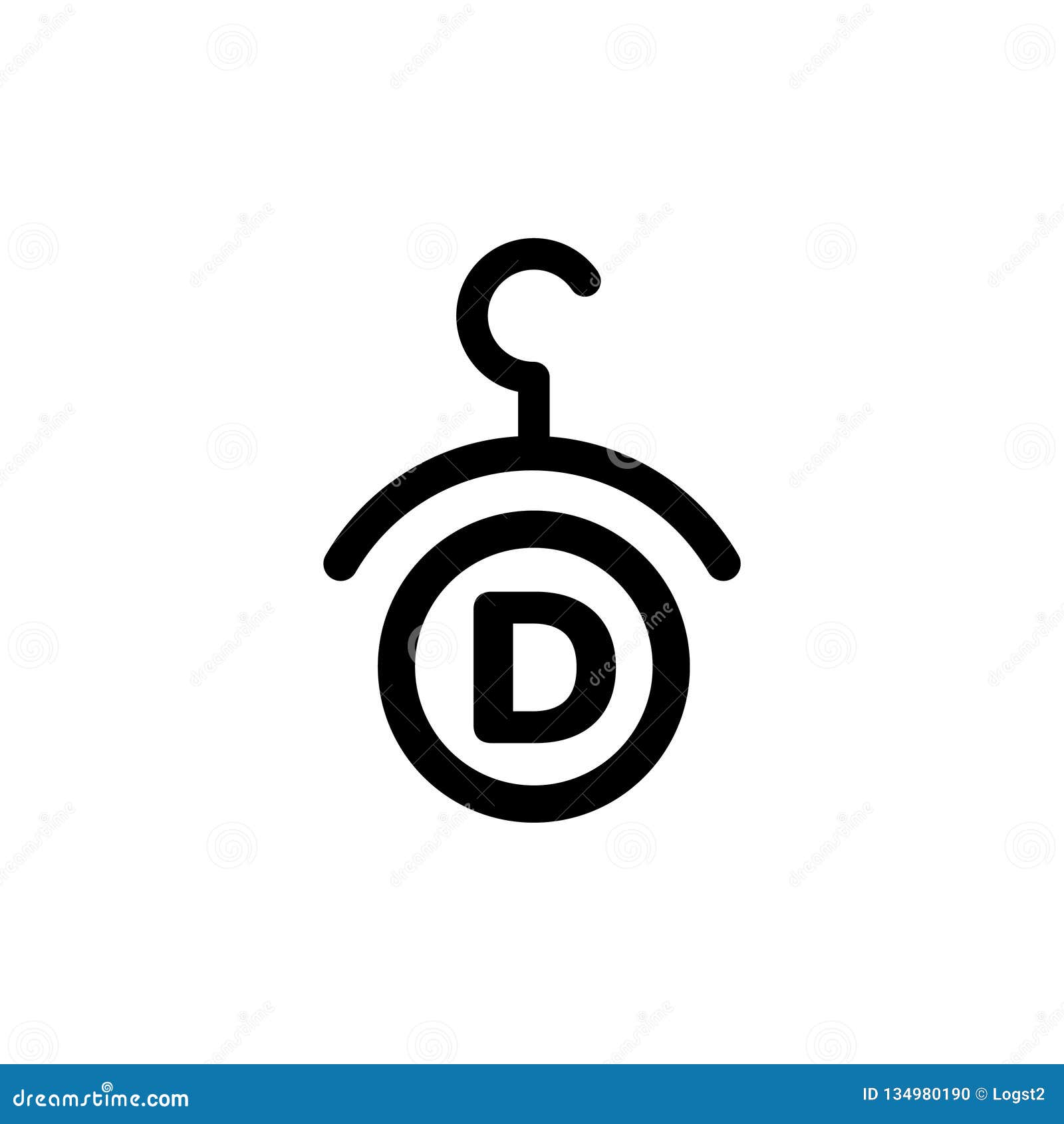 Fashion Vector Logo. Clothes Hanger Logo. Letter D Logo. Tailor Emblem ...