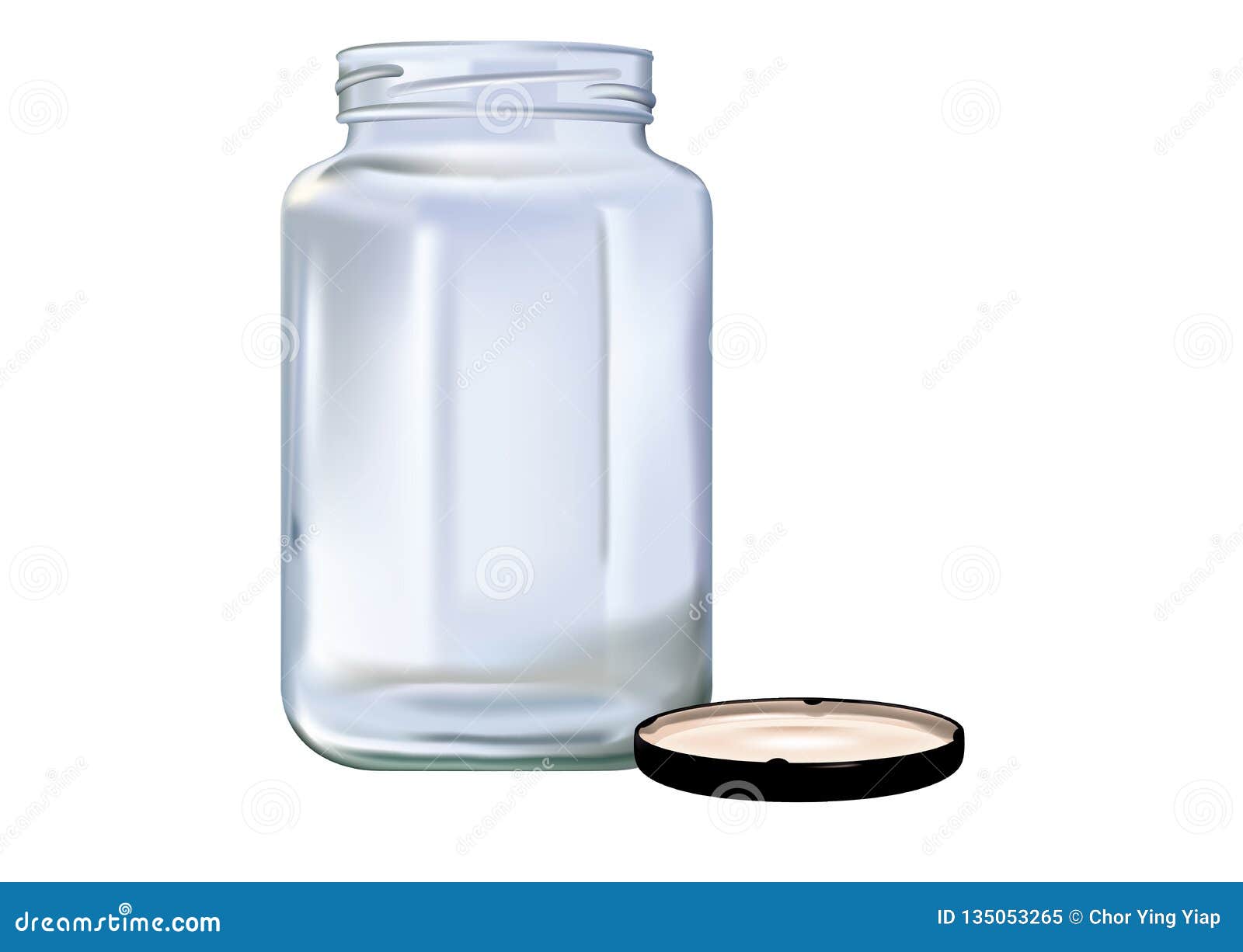 Clear Glass Jar with Open Lid Isolated Stock Vector - Illustration of ...