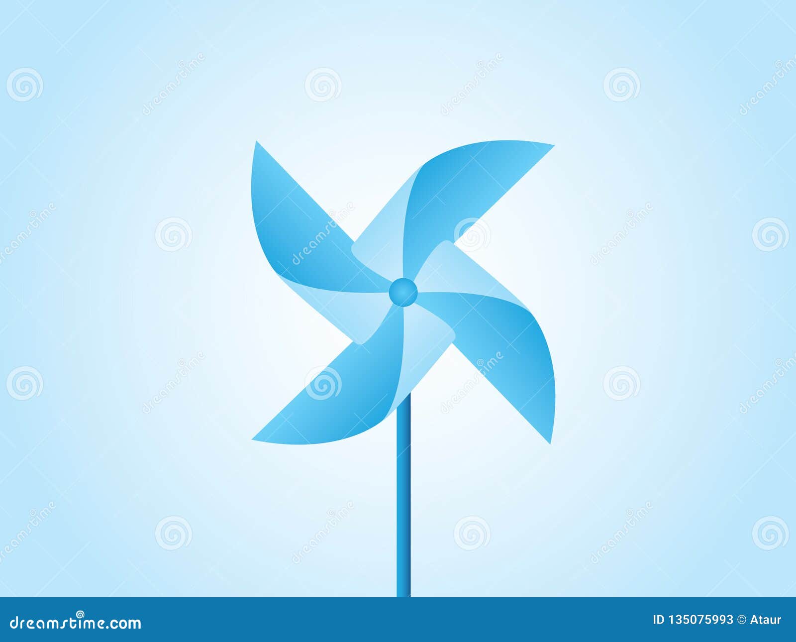 Blue Pinwheel Made with Paper Vector Illustration on Light Background ...