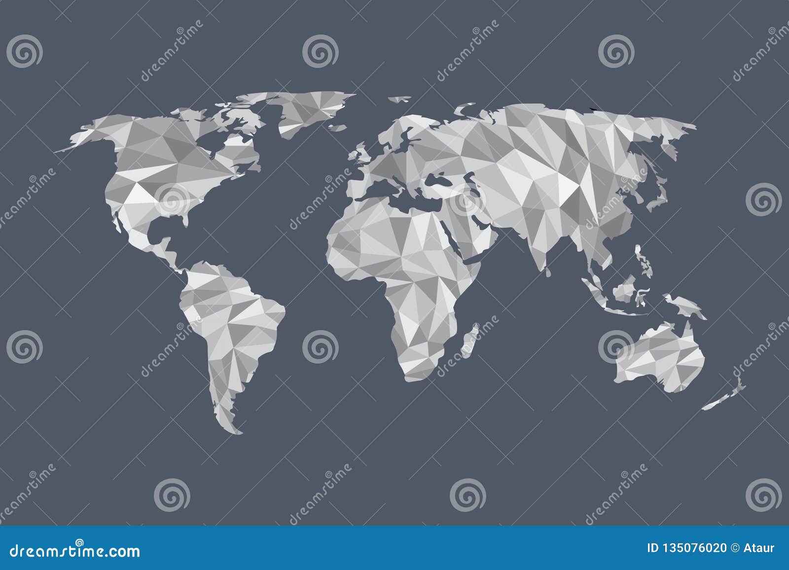 World Map In Triangles Colored Cartoon Vector | CartoonDealer.com #93786103