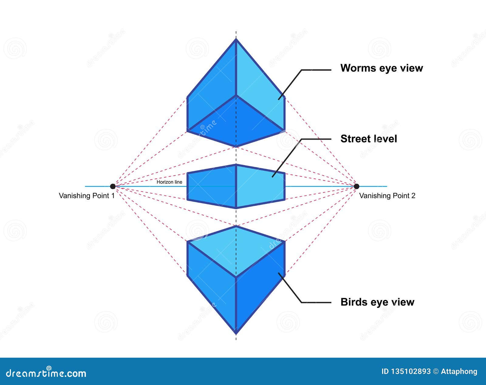 Perspective Drawing Isolated on White Background Vector Stock Vector ...