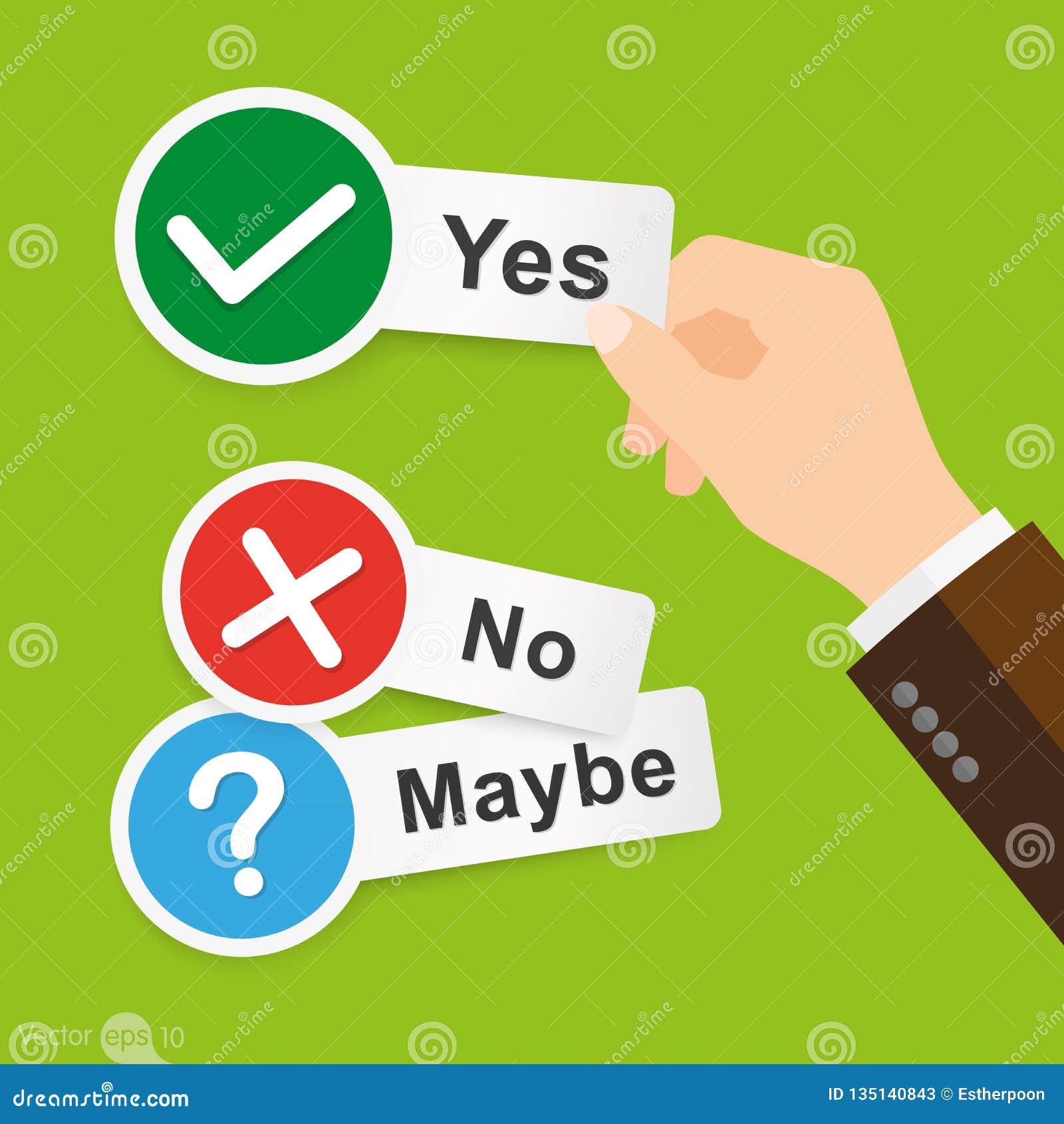 Choose Yes or No icons stock vector. Illustration of negative - 135140843