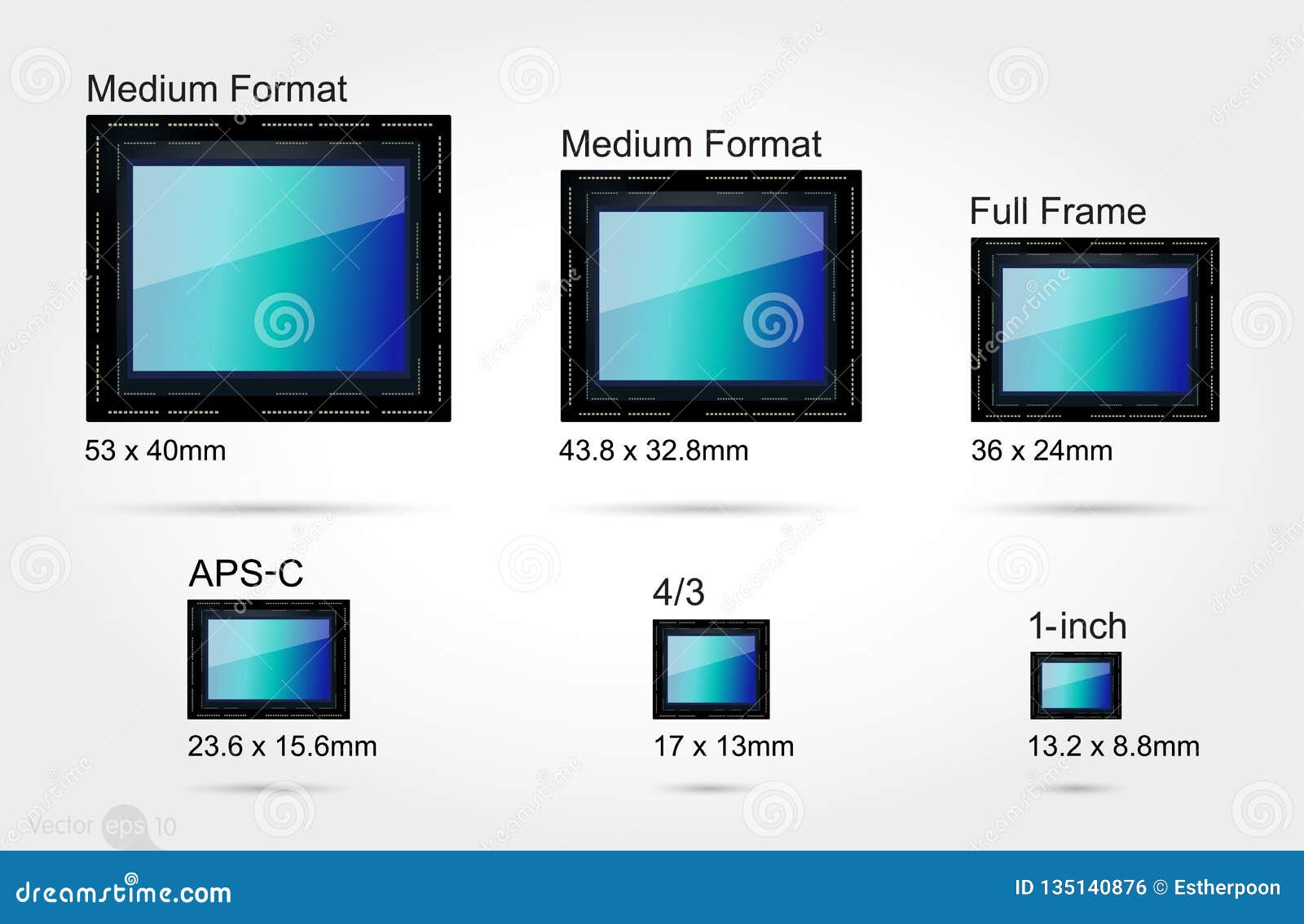 Digital Camera Sensor Format Stock Vector - Illustration of macro, full ...