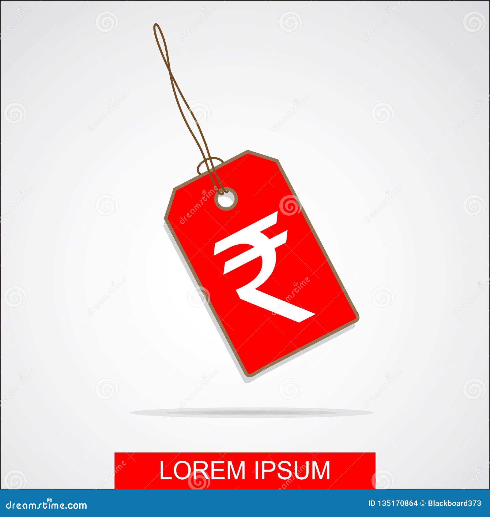 Sale Tag Icon with Indian Rupee Sign in White Background. Vector ...