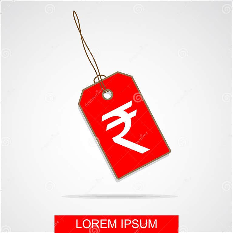 Sale Tag Icon with Indian Rupee Sign in White Background. Vector ...