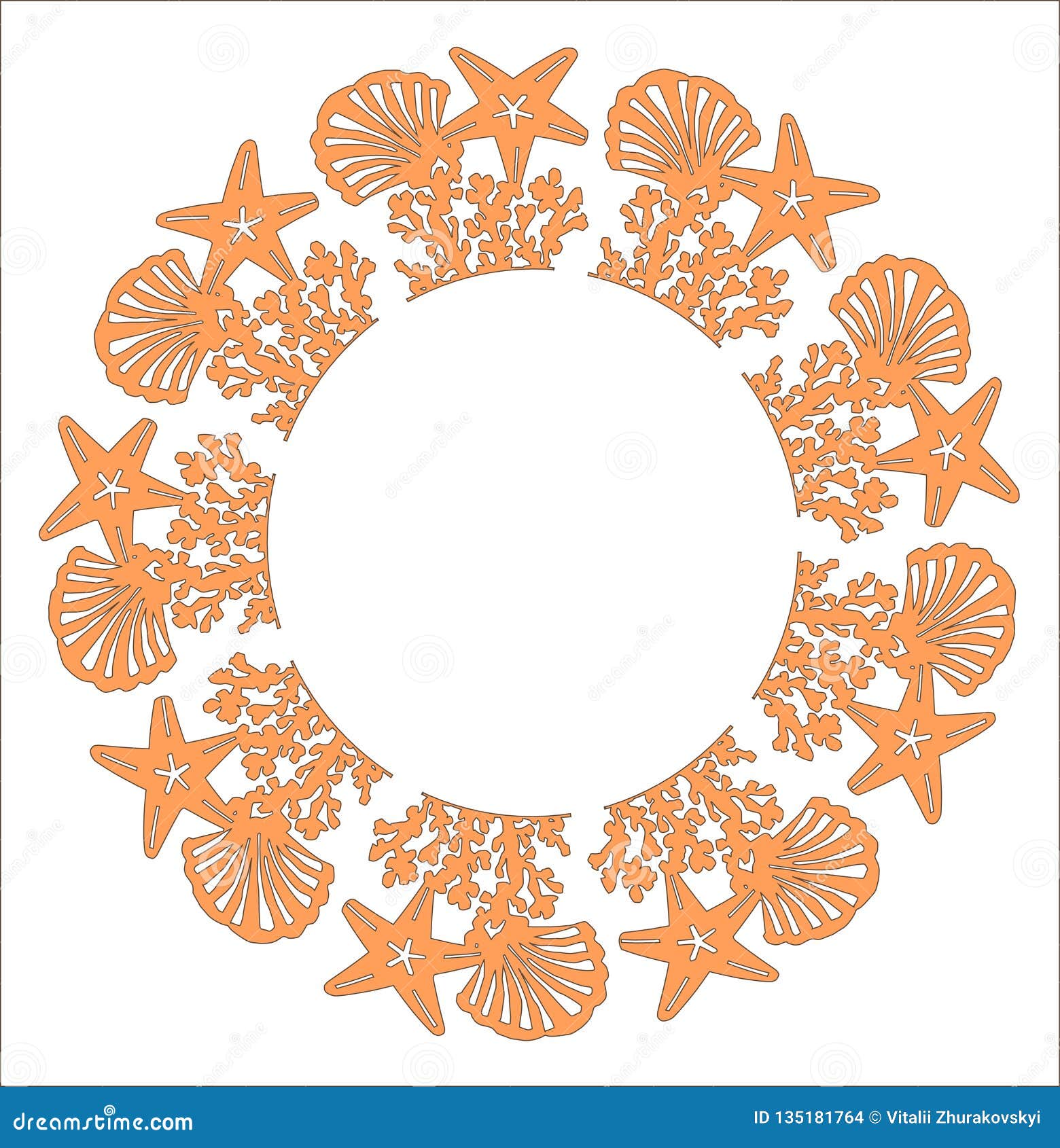 Shells Of The Sea. Laser Cutting. Craft Paper For Decoration. Plotter ...