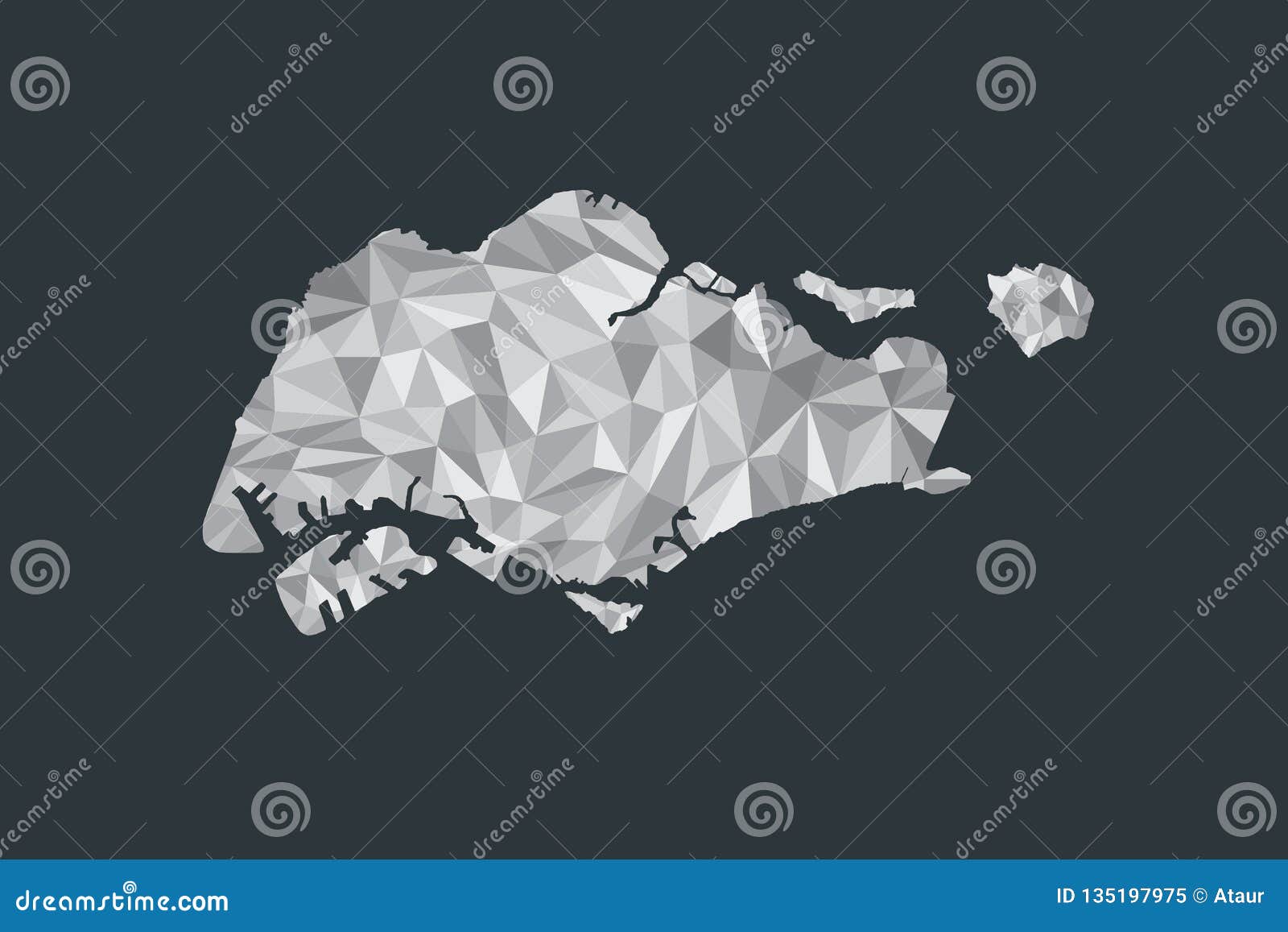 Low Poly Singapore Map Vector Of White Color Geometric Shapes Or ...