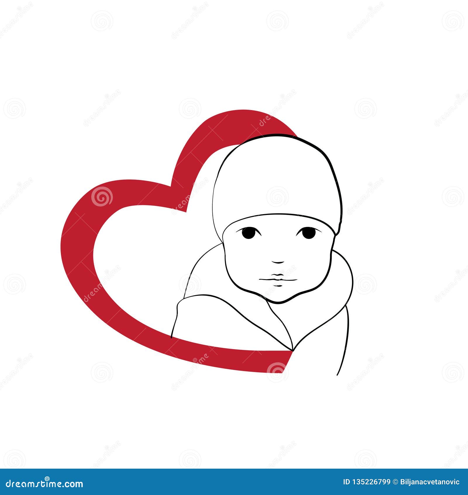 Heart baby stock vector. Illustration of girl, outdoors - 135226799