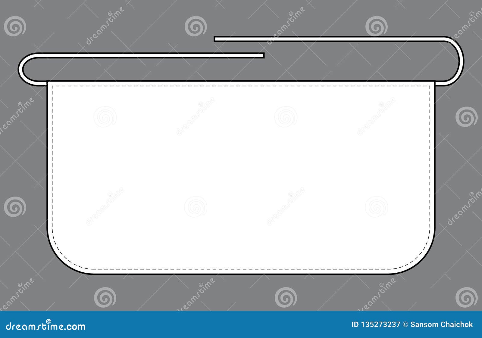 White Half Apron Vector for Template Stock Illustration - Illustration ...