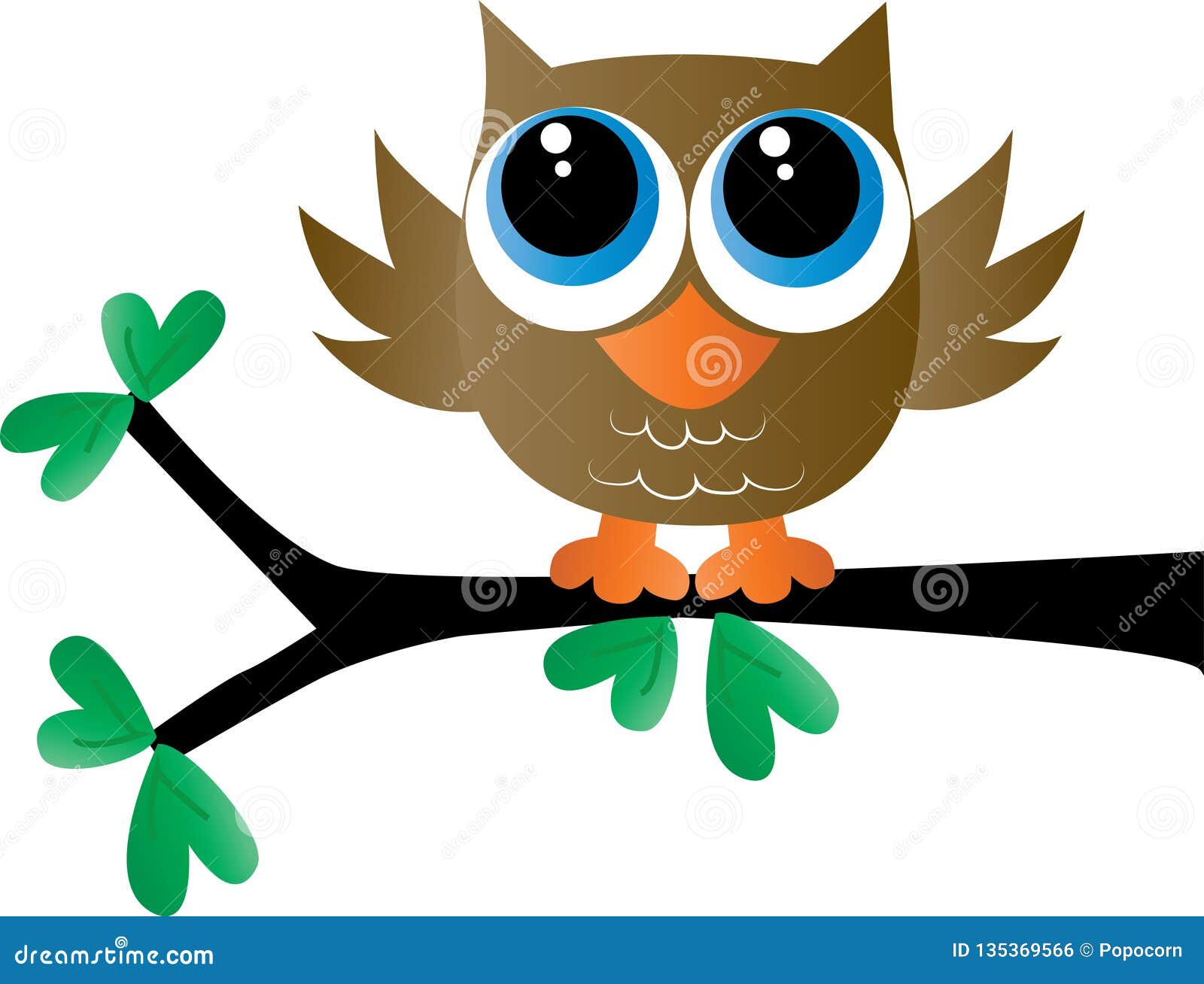 A Sweet Little Adorable Brown Owl Stock Illustration - Illustration of ...