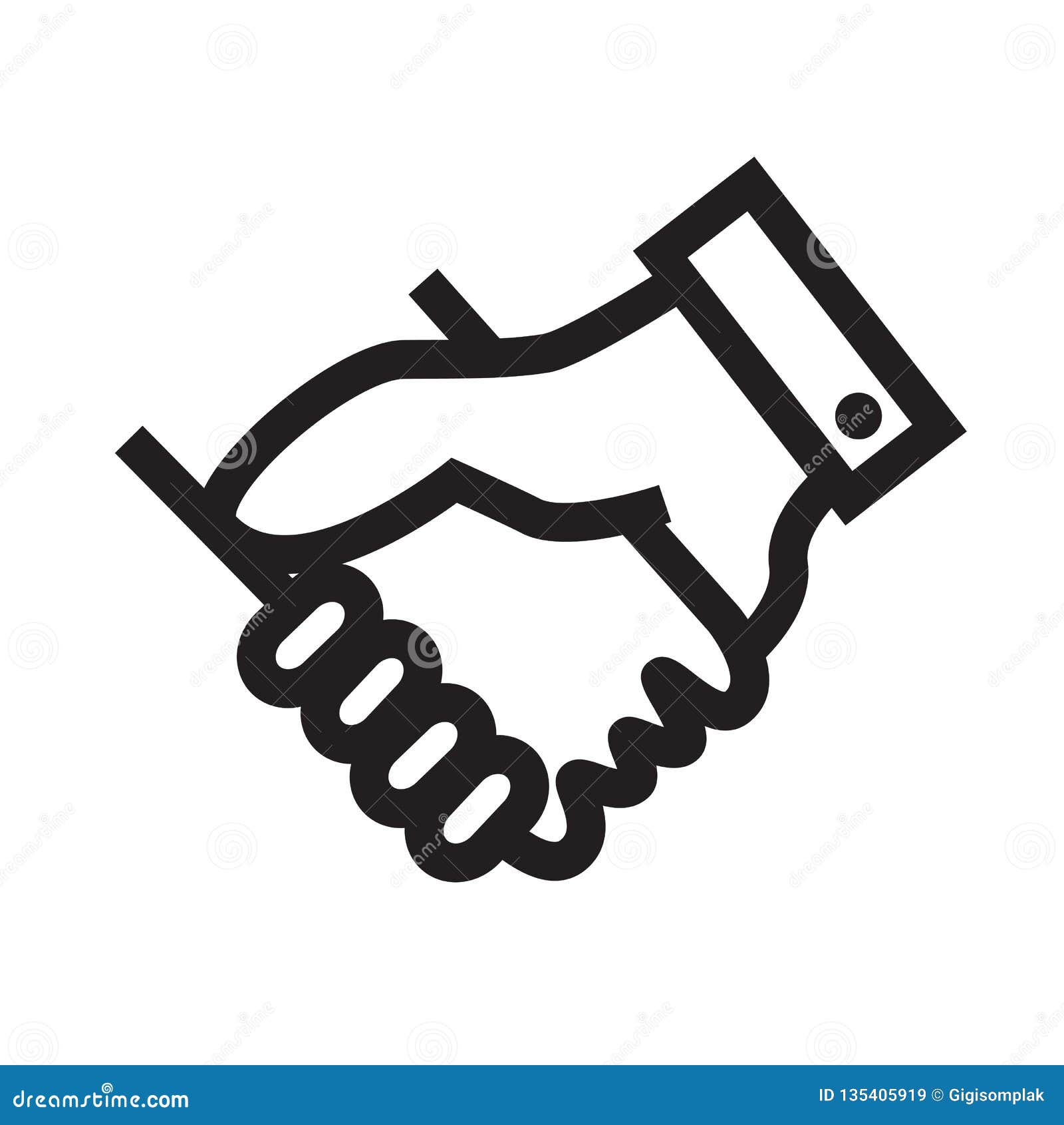 Simple Icon Two Man Hand Shaking Stock Vector - Illustration of ...