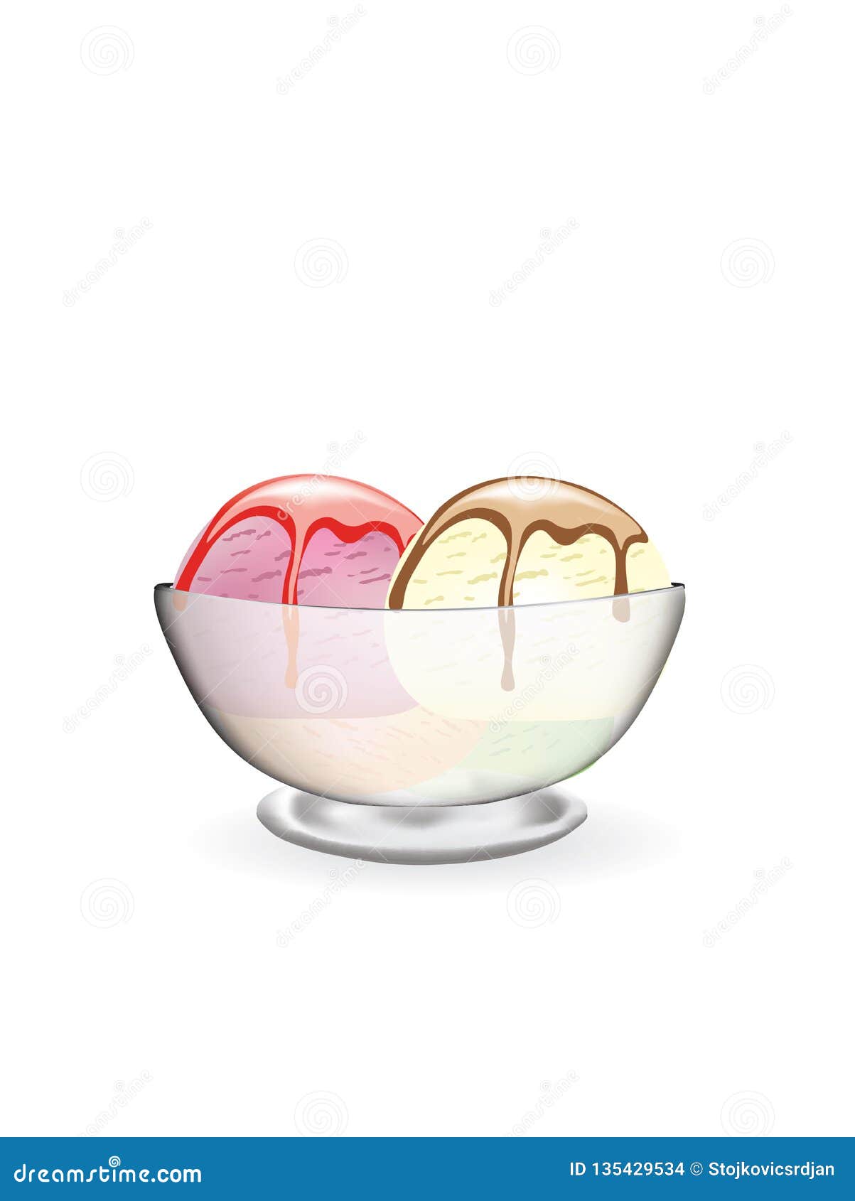 Ice cream in glass stock vector. Illustration of isolated - 135429534