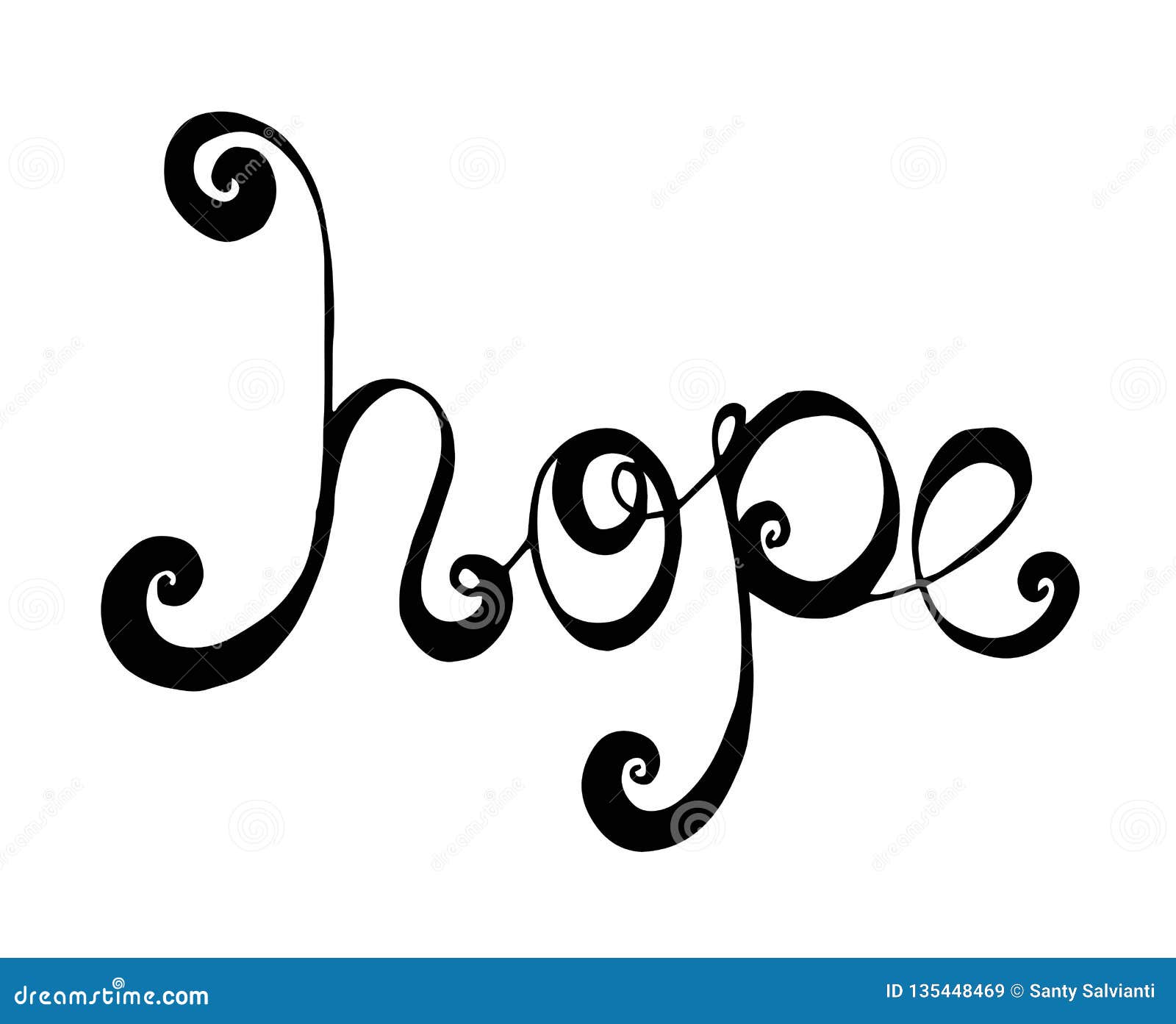 Typography Lettering Phrase Hope Isolated on the White Background Stock ...