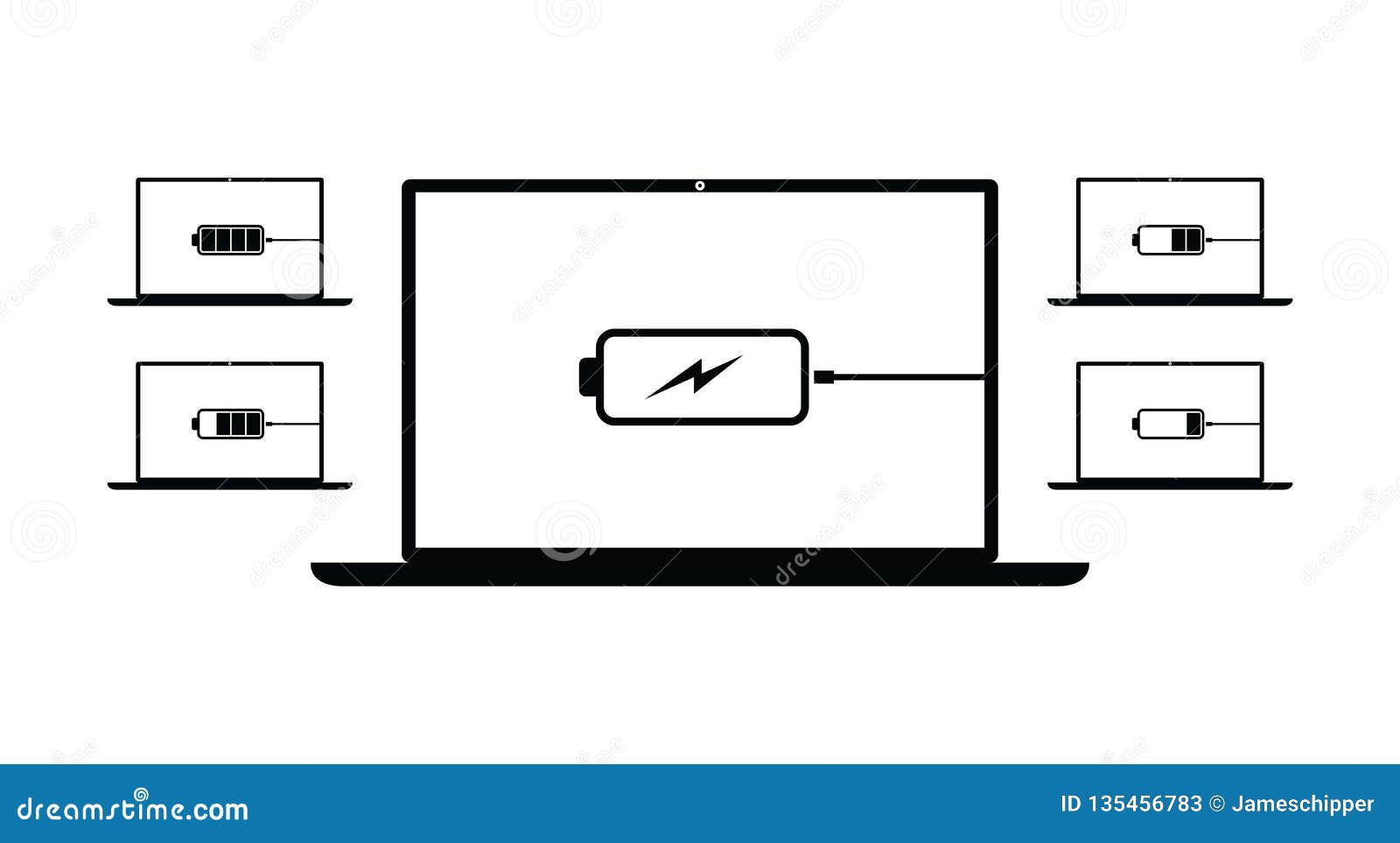 Computer Battery Charging Icon Stock Vector - Illustration of equipment ...