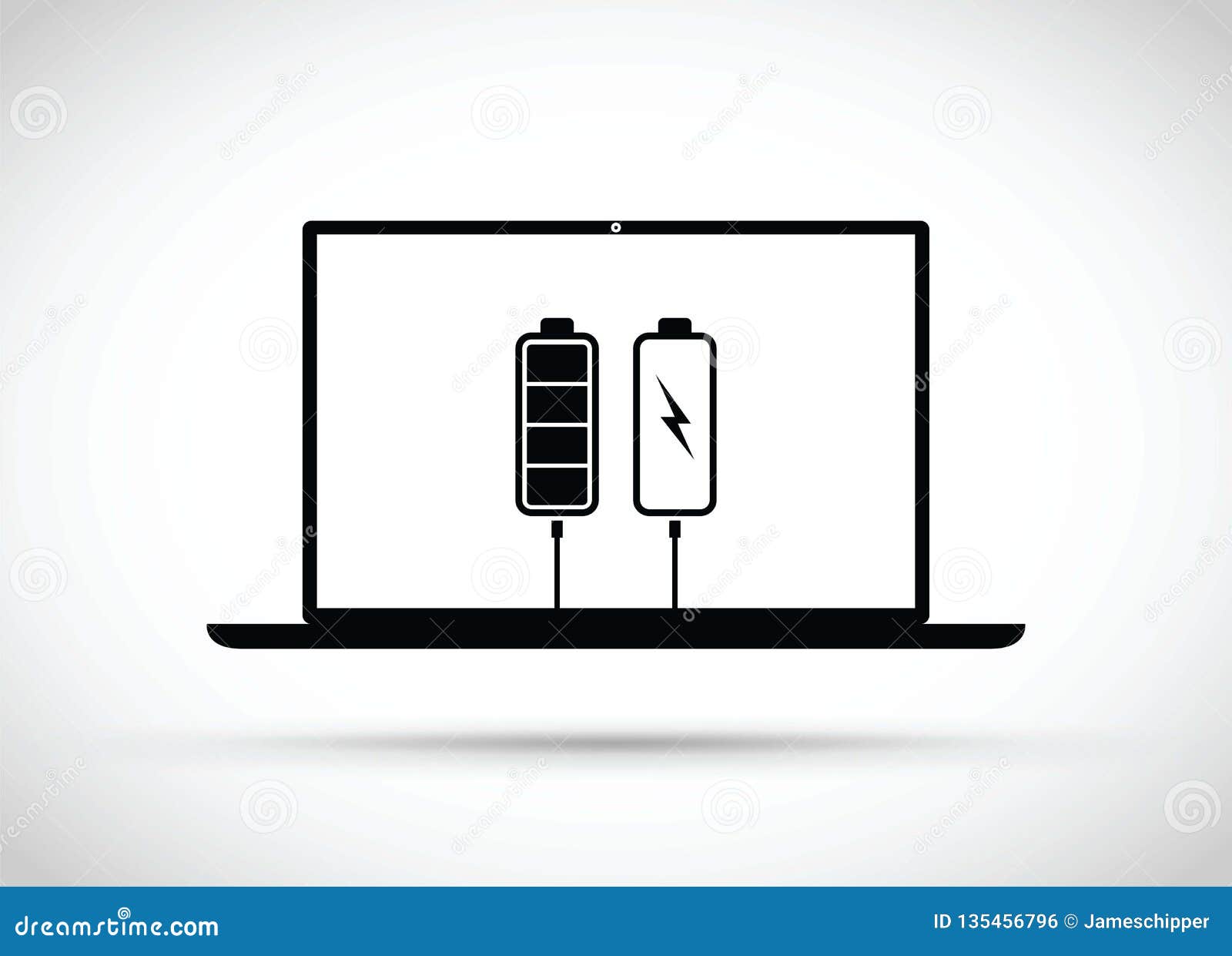 Computer Battery Charging Icon Stock Vector - Illustration of ...