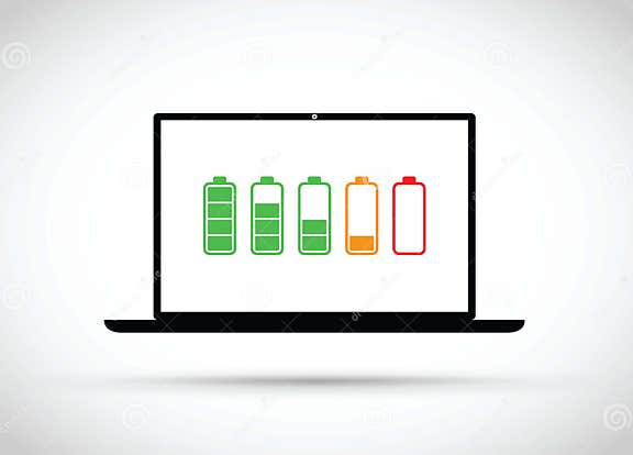 Computer Battery Charging Icon Stock Vector - Illustration of fuel ...