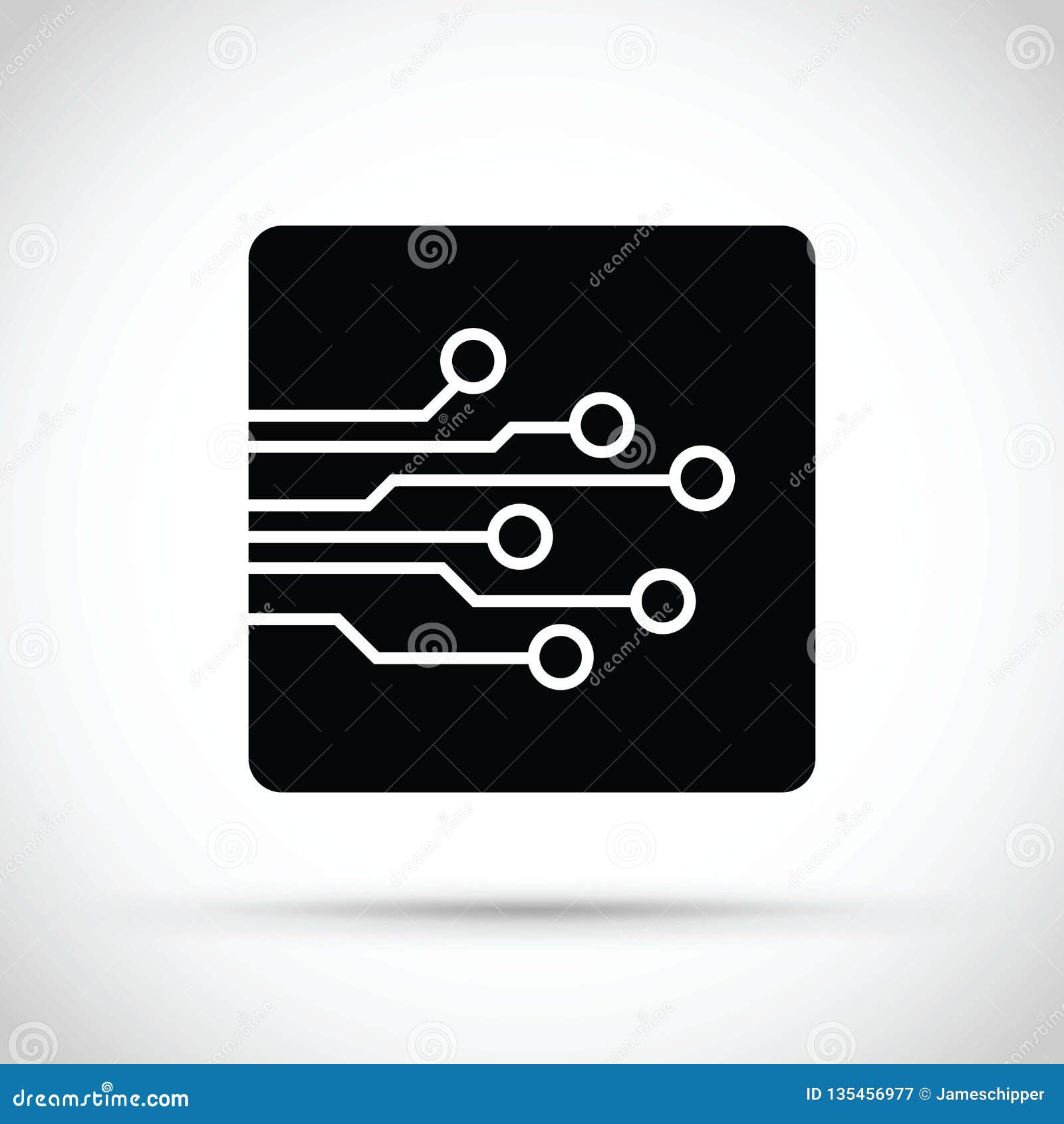 Computer chip icon stock vector. Illustration of internet - 135456977