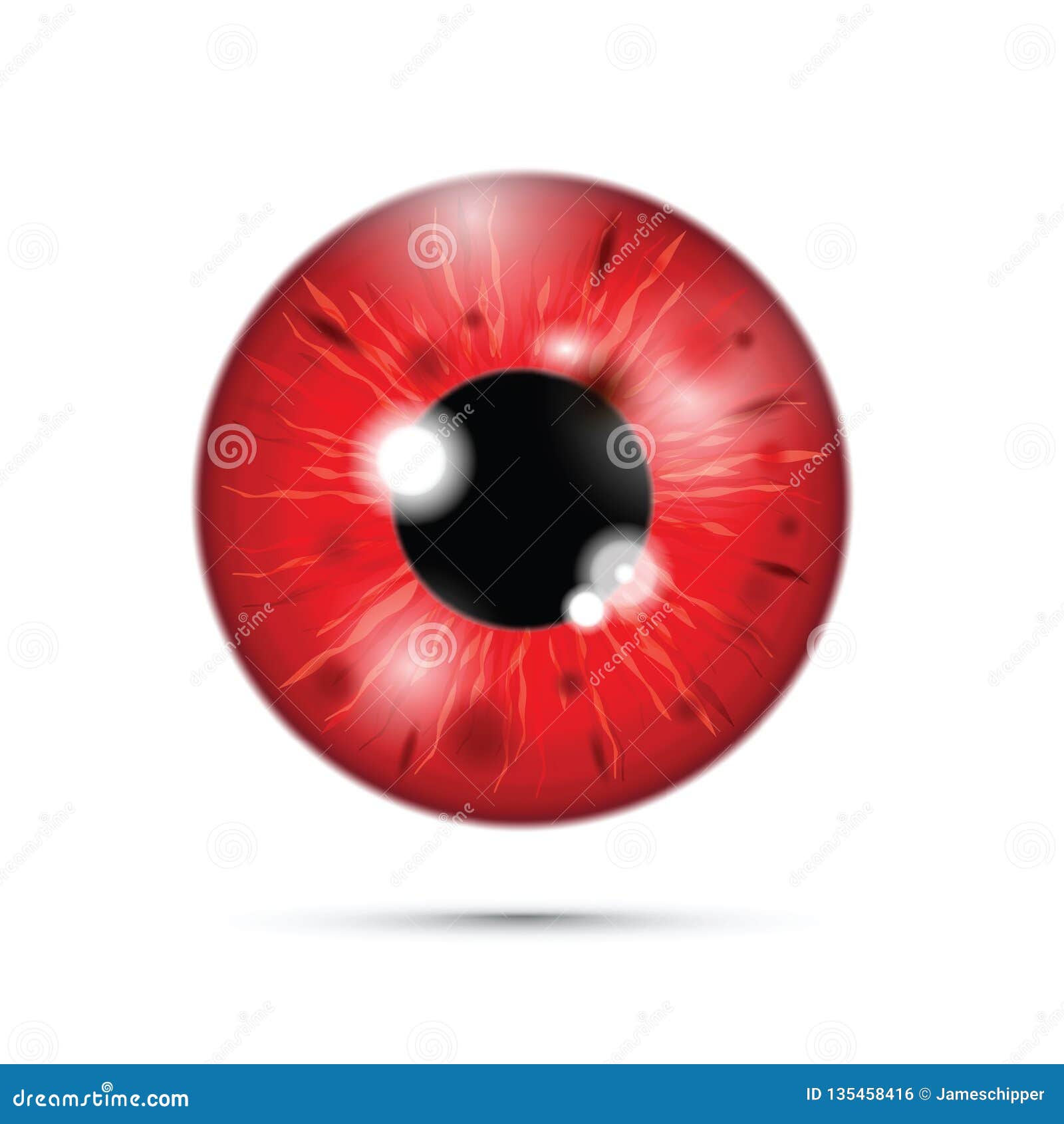 Red realistic eyeball stock vector. Illustration of graphic - 135458416