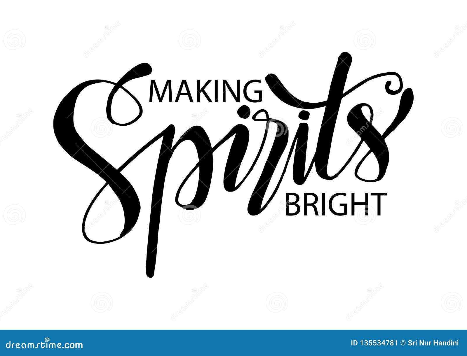 Making Spirits Bright Poster Or Card Cartoon Vector | CartoonDealer.com #155418947