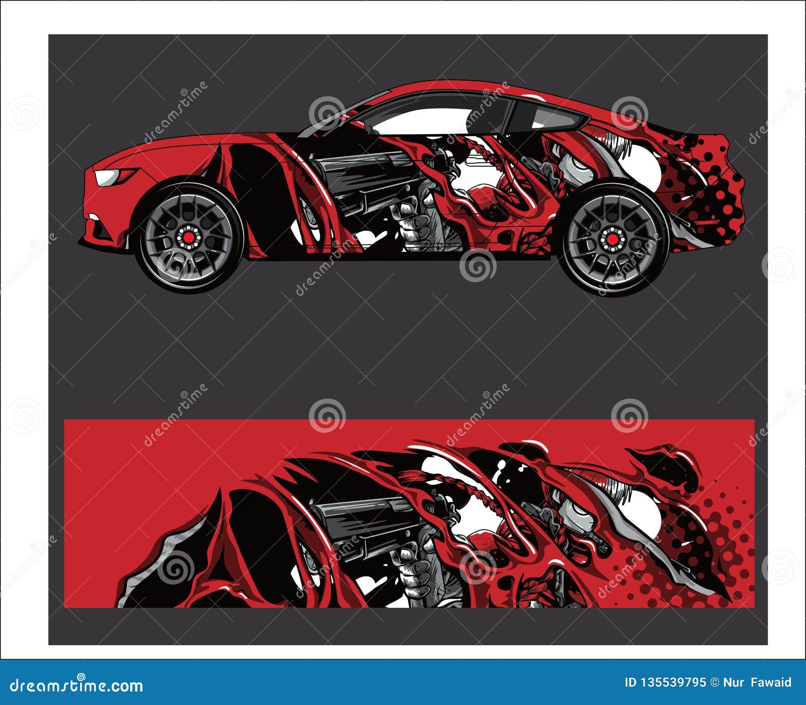 Car and Vehicle Abstract Racing Graphic Kit Background for Wrap and ...