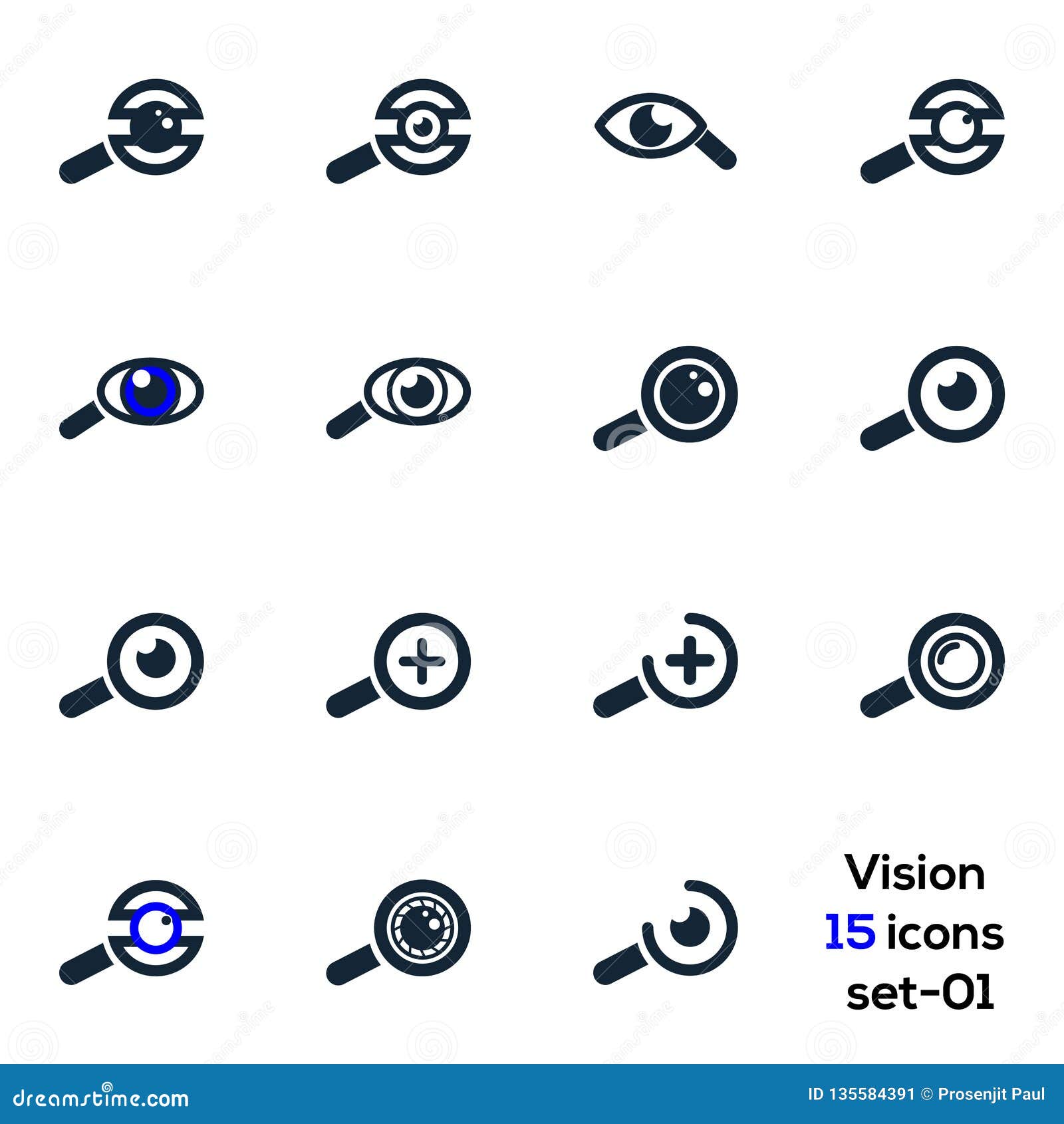 Eye, Vision , Business , Medical Vision Icons Set 01 Stock Illustration ...