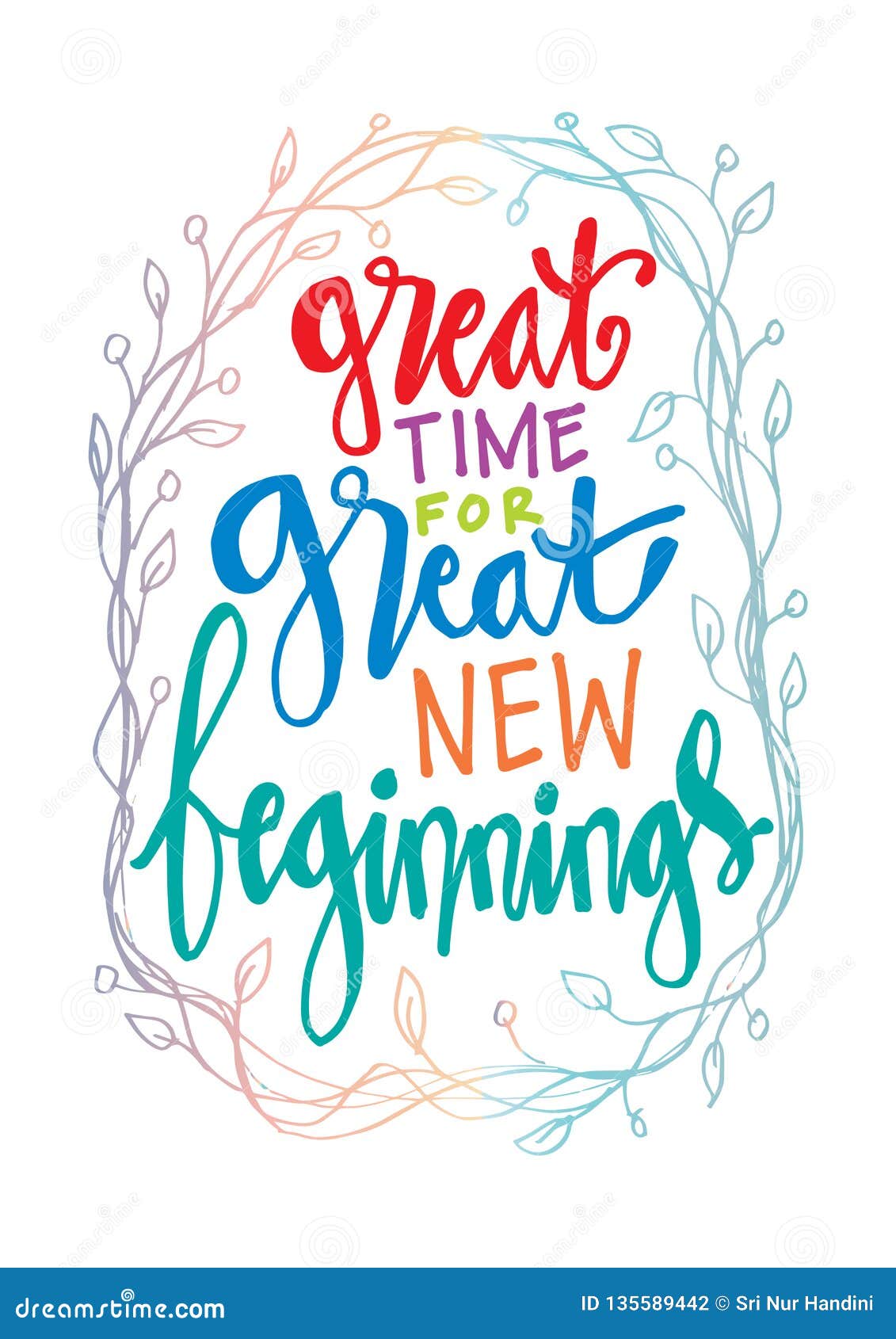 Great Time for Great New Beginnings. Stock Illustration - Illustration ...