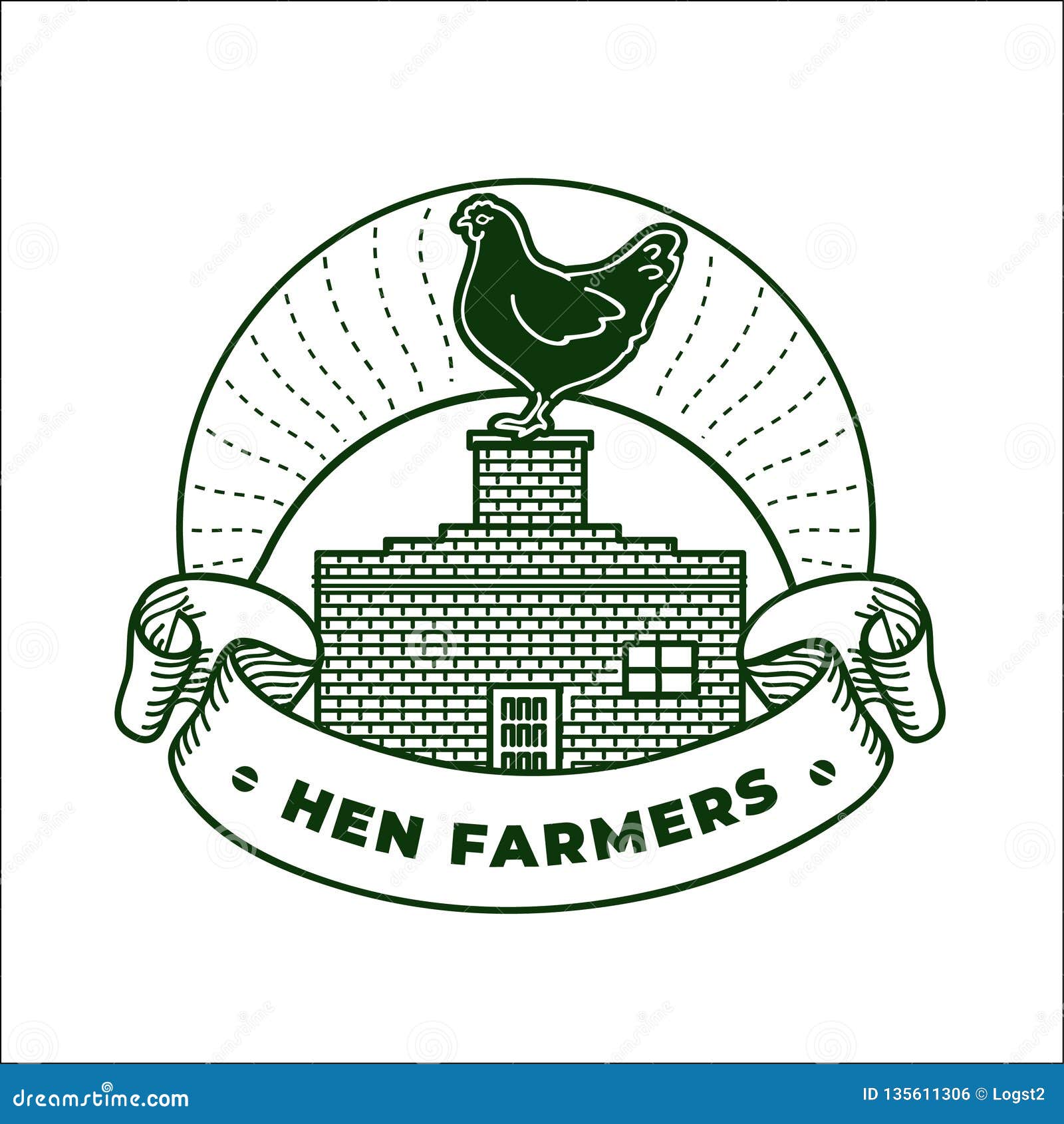 Hen Vector Logo. Hen Badge, Emblem, Design Elements. Used Hand Support ...