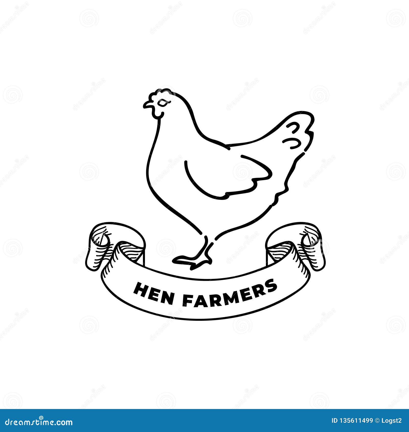 Hen Vector Logo. Hen Badge, Emblem, Design Elements. Used Hand Support ...