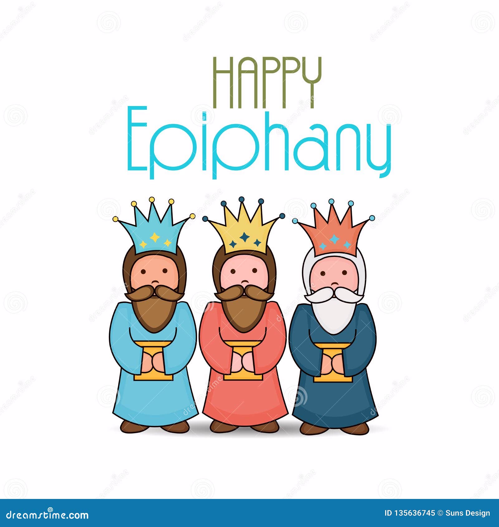 Happy Epiphany stock illustration. Illustration of design - 135636745
