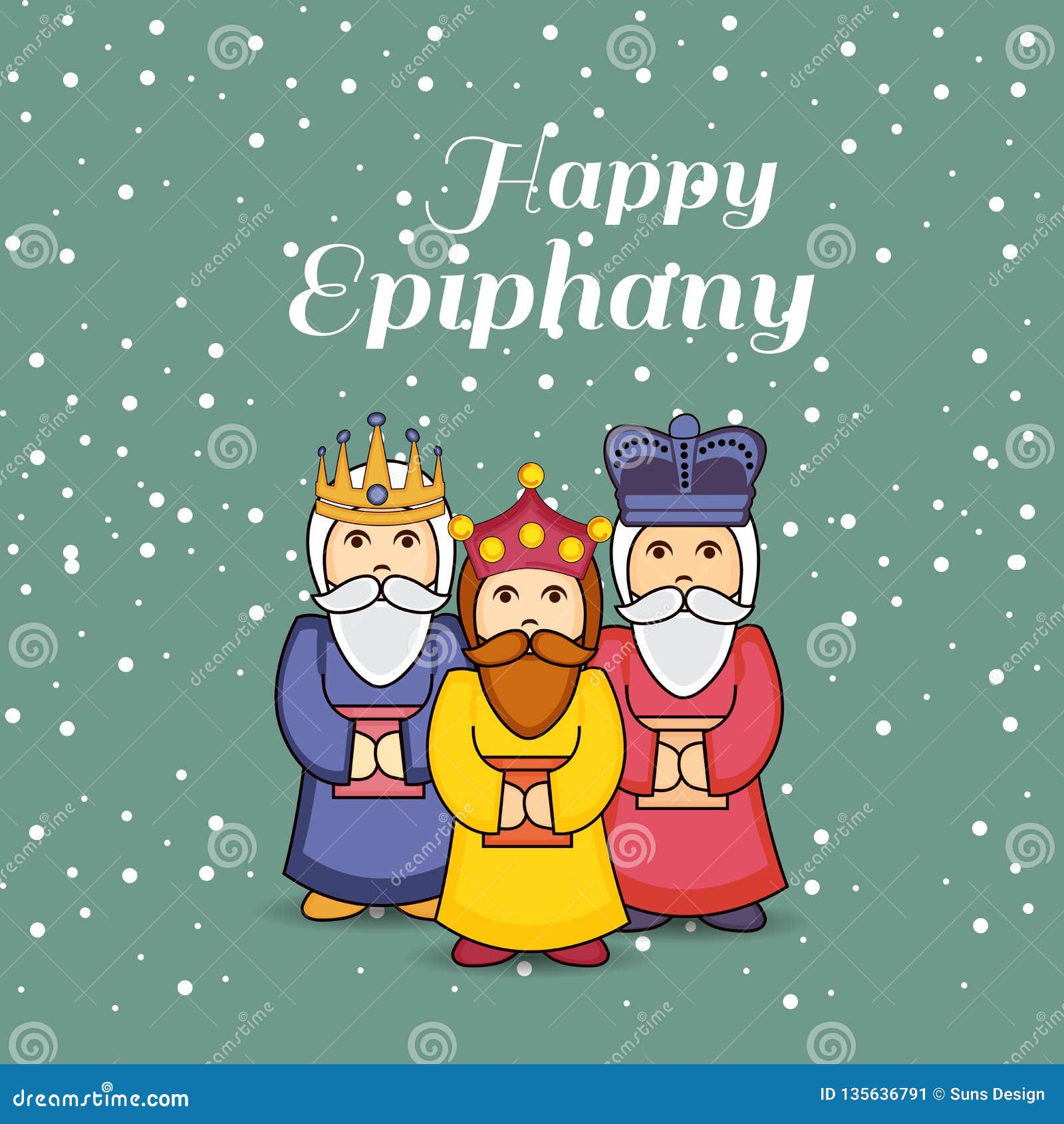 Happy Epiphany stock illustration. Illustration of gift - 135636791