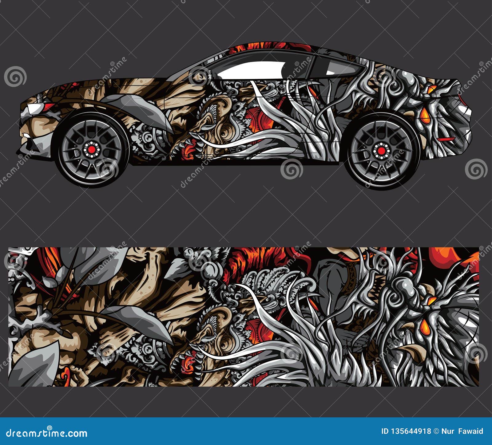 Car and Vehicle Abstract Racing Graphic Kit Background for Wrap and ...