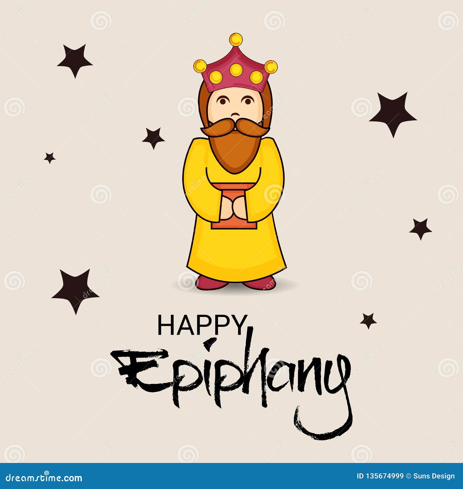 Happy Epiphany stock illustration. Illustration of design - 135674999