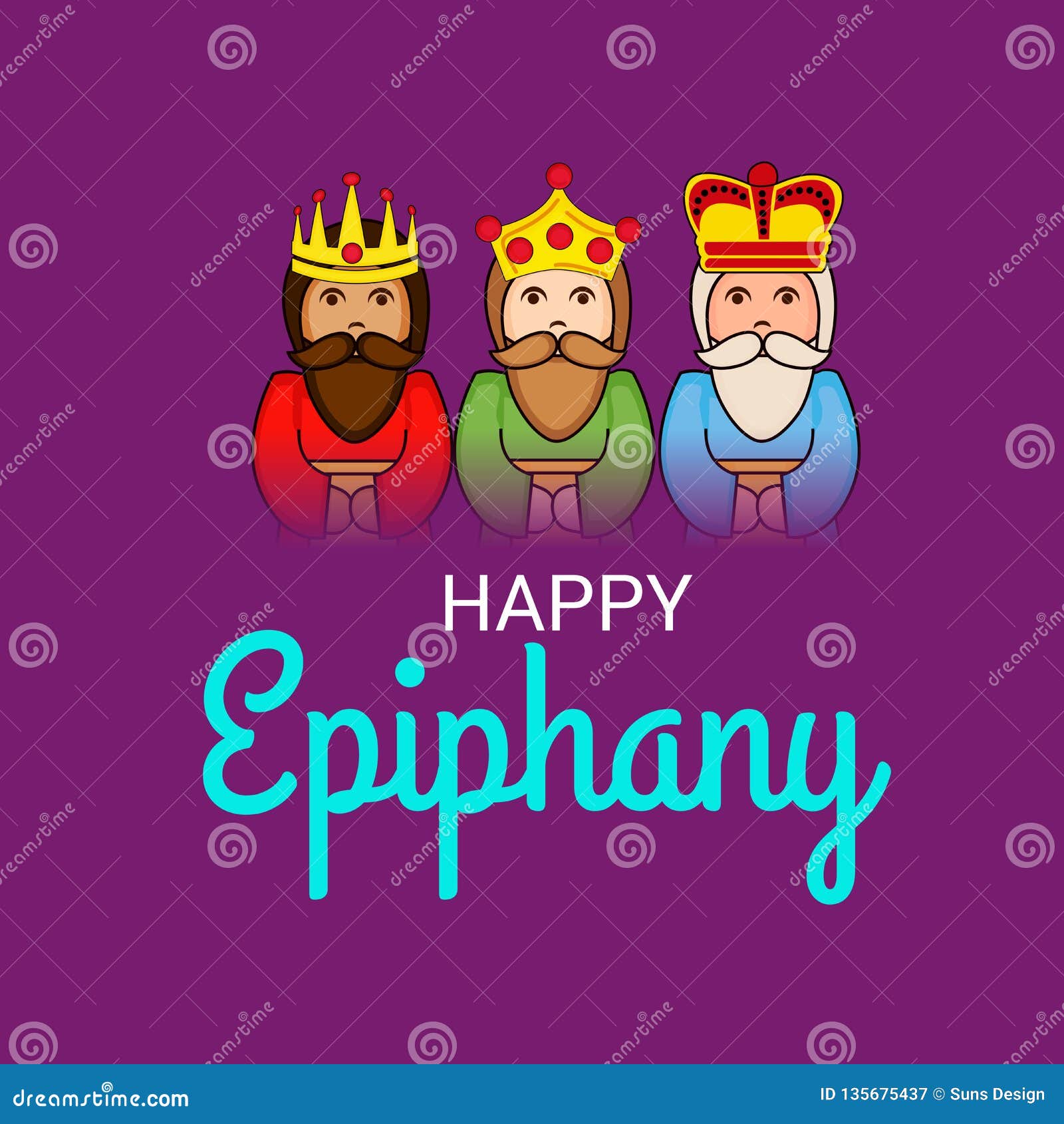 Happy Epiphany stock illustration. Illustration of magi - 135675437