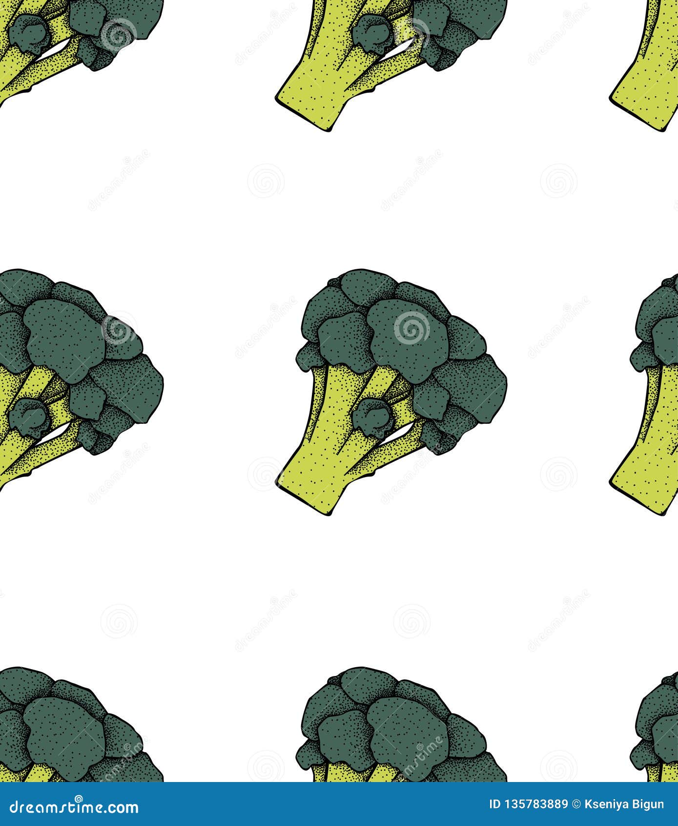 Broccoli Pattern. Broccoli Organic Food Photo-realistic Vector ...