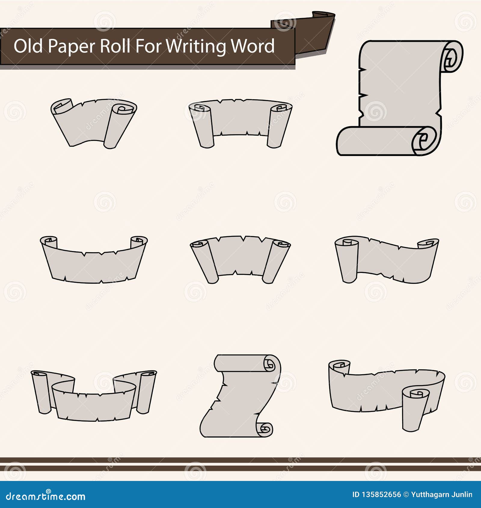 Old Paper Roll for Writing Word Icon - Vector Stock Vector ...