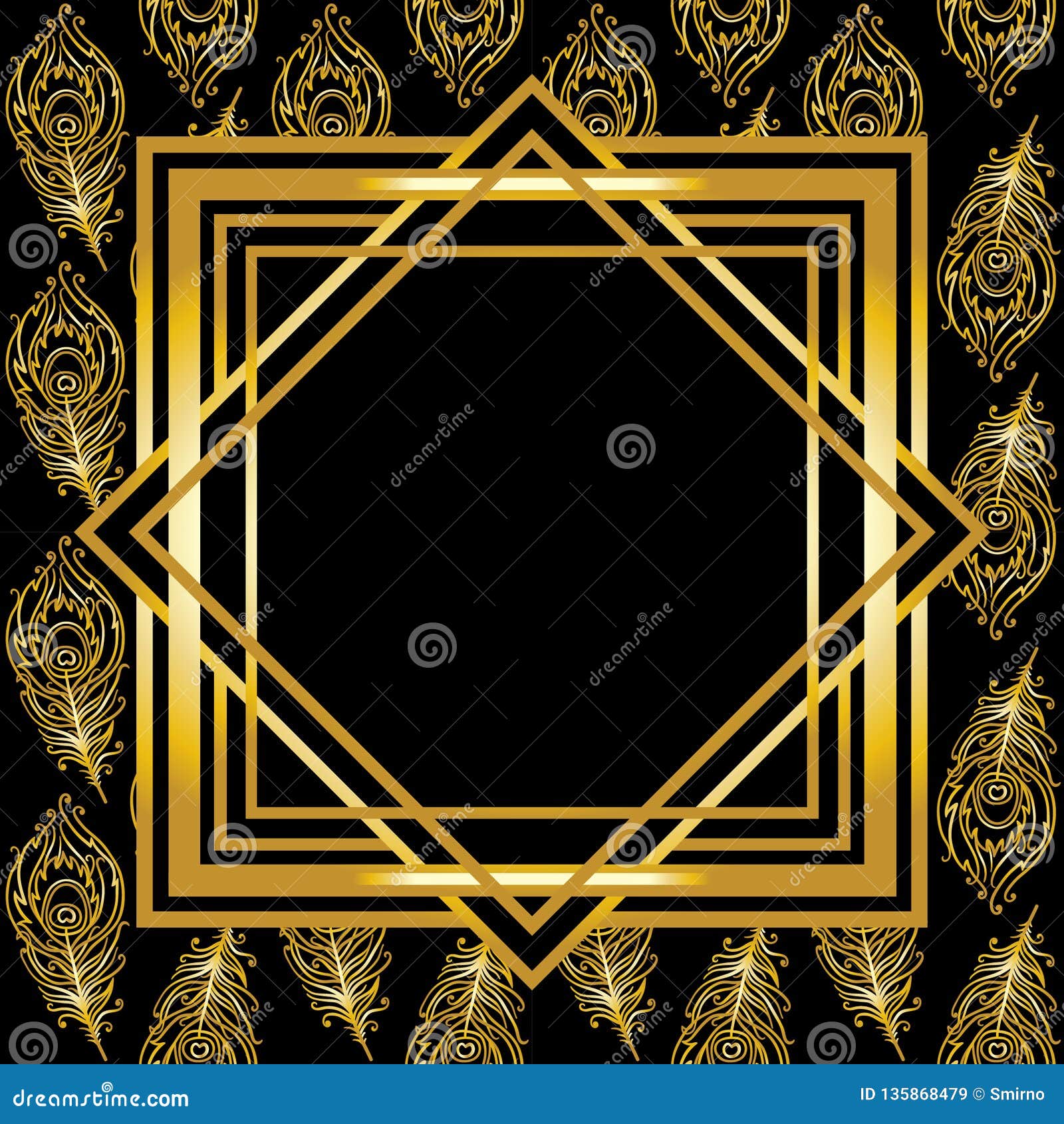 Gold Feathers Border Stock Illustrations – 329 Gold Feathers Border ...