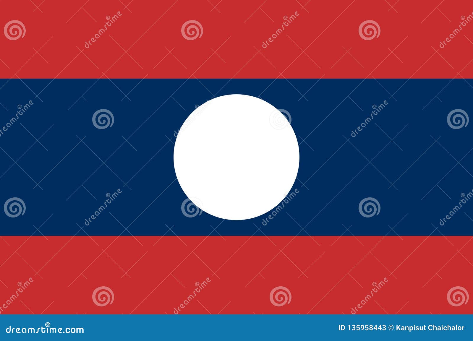 Flag of Laos. Vector. Accurate Dimensions, Element Proportions and ...
