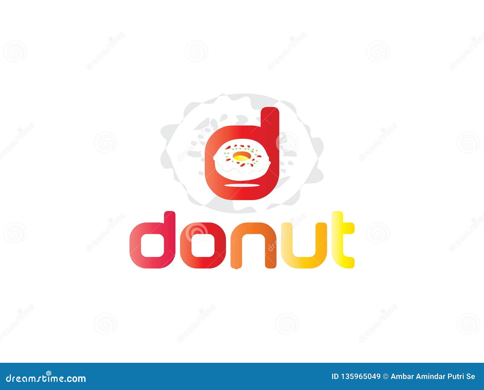 The Word Donut Isolated on a White Background. Cute, Colorful and ...