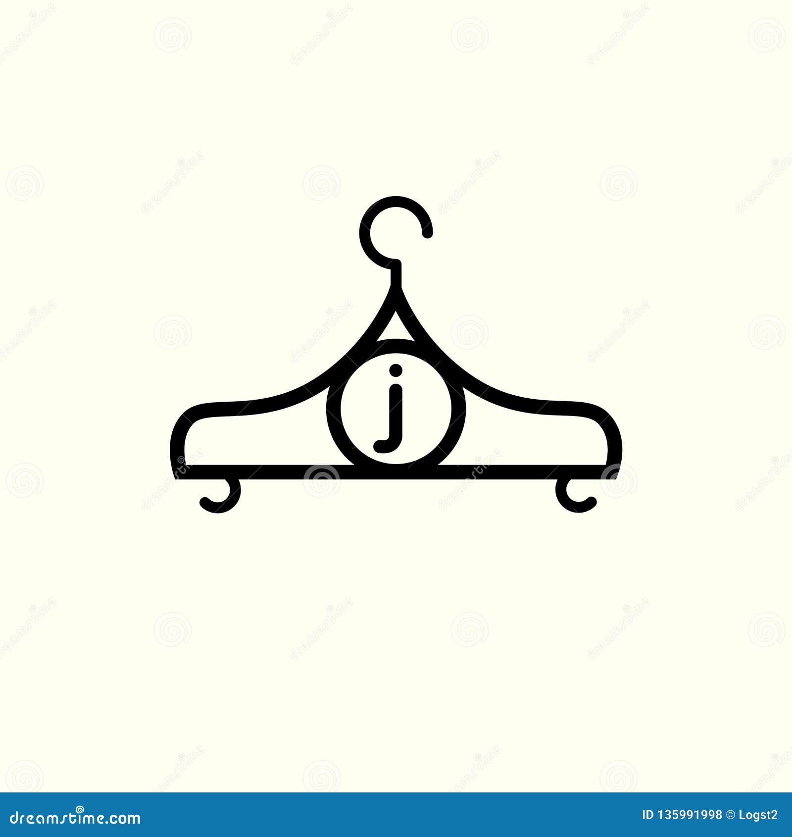 Fashion Vector Logo. Clothes Hanger Logo. Letter J Logo. Tailor Emblem ...