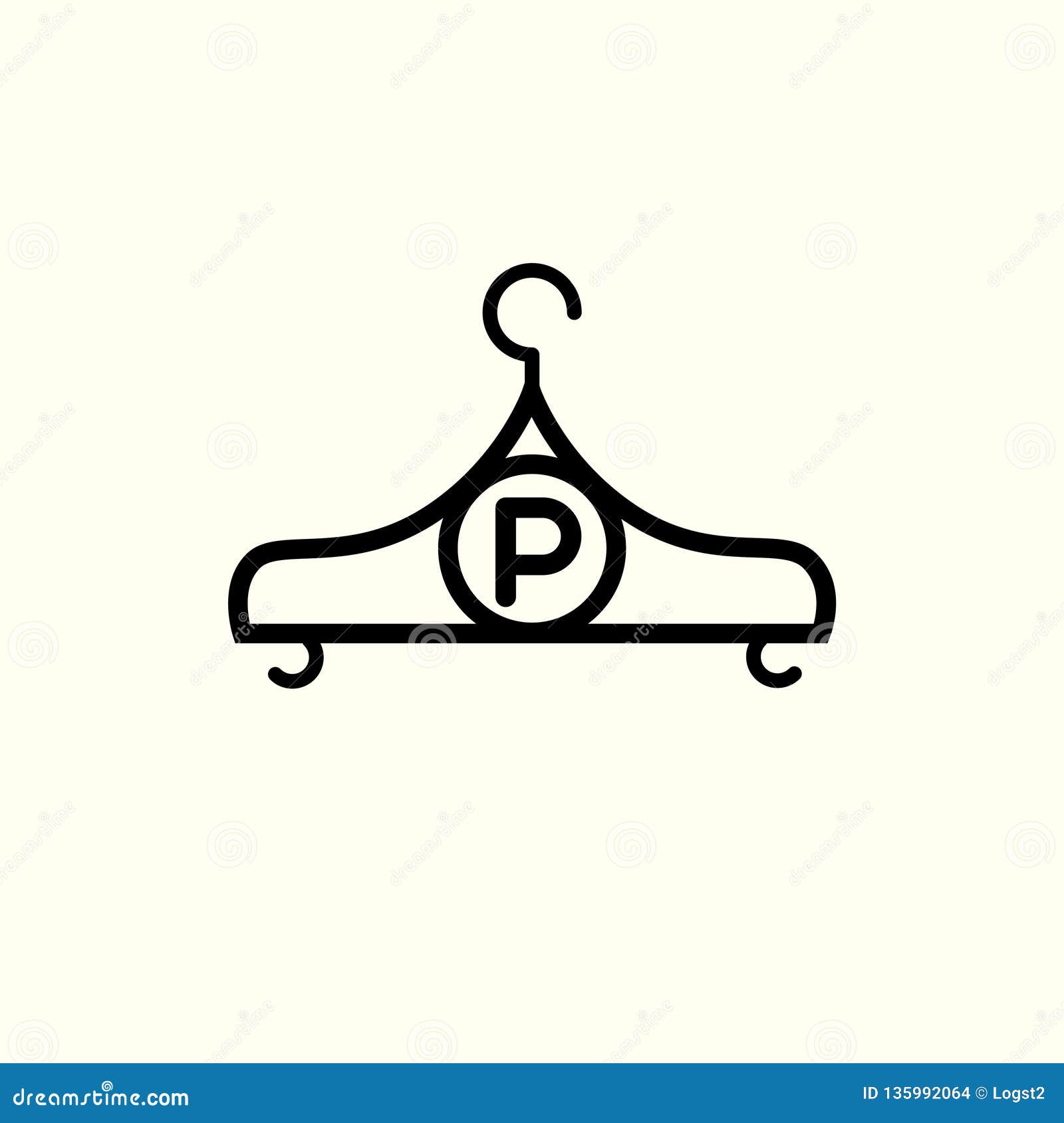 Fashion Vector Logo. Clothes Hanger Logo. Letter P Logo. Tailor Emblem ...