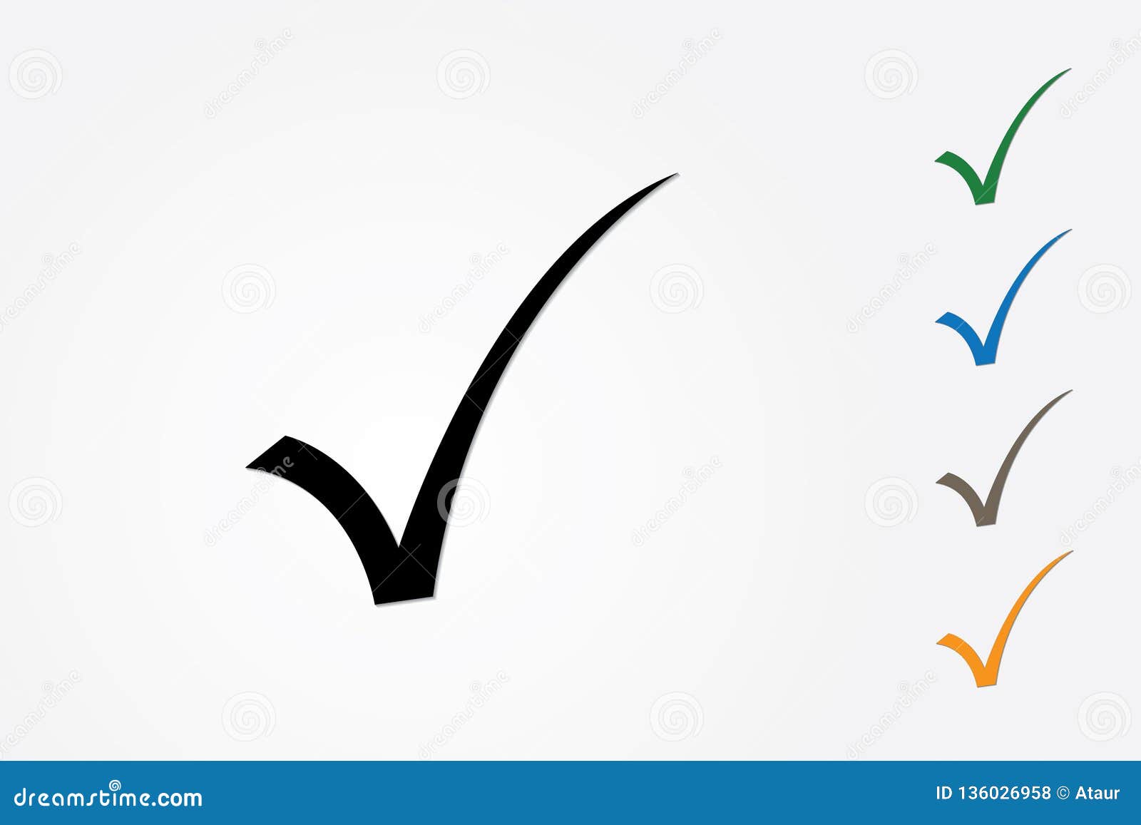 A Set of Colorful Correct Signs or Marks Vector Illustration on White ...