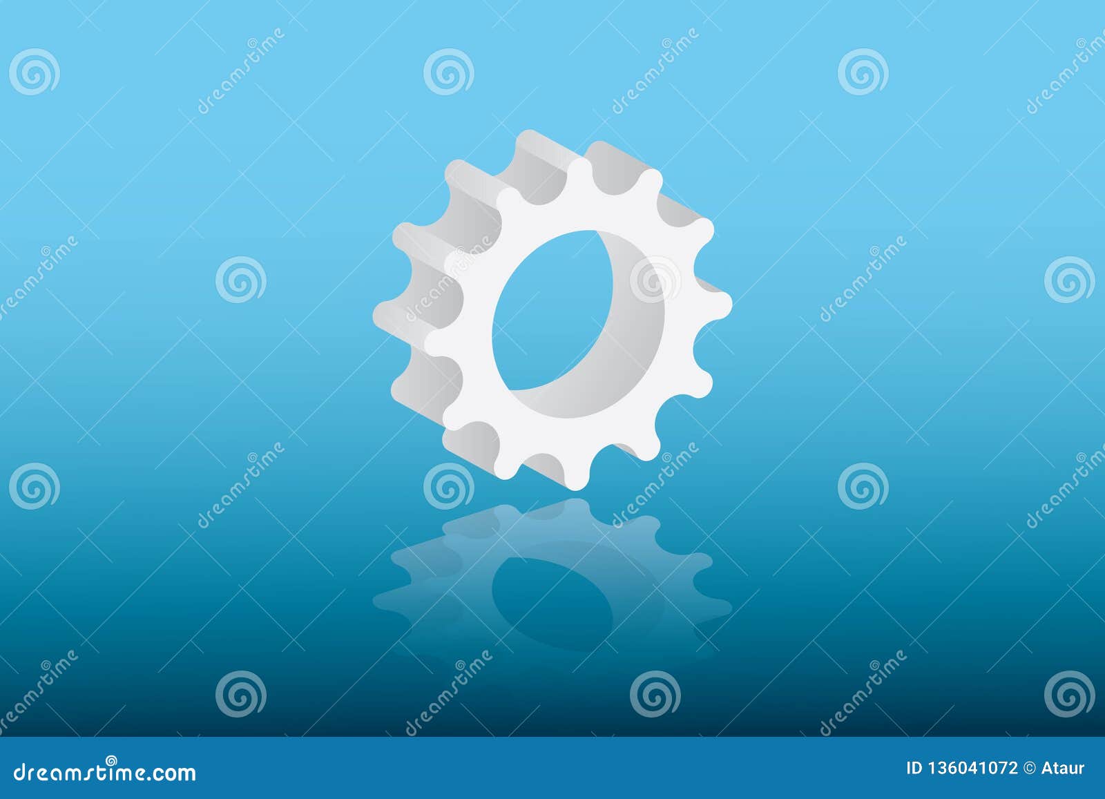 A White Cog Wheel of a Machine Vector Illustration for Machine in ...