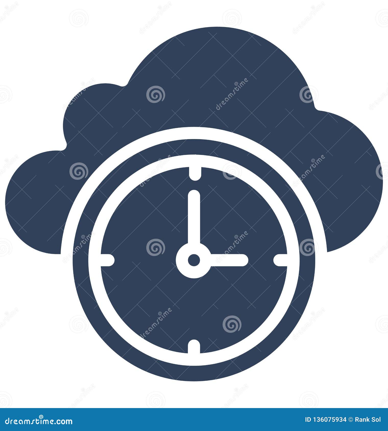 Cloud Clock Isolated Vector Icon that Can Easily Modify or Edit. Stock ...