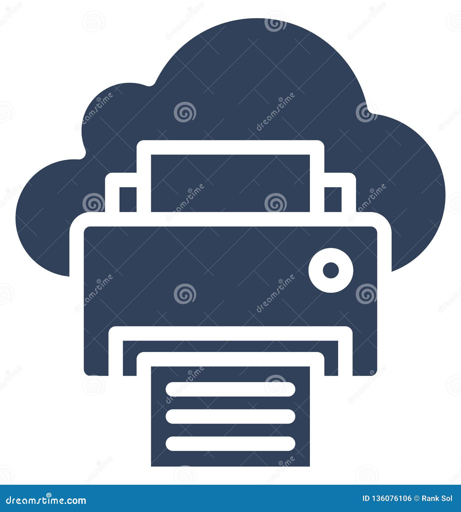Cloud Printing Isolated Vector Icon that Can Easily Modify or Edit ...