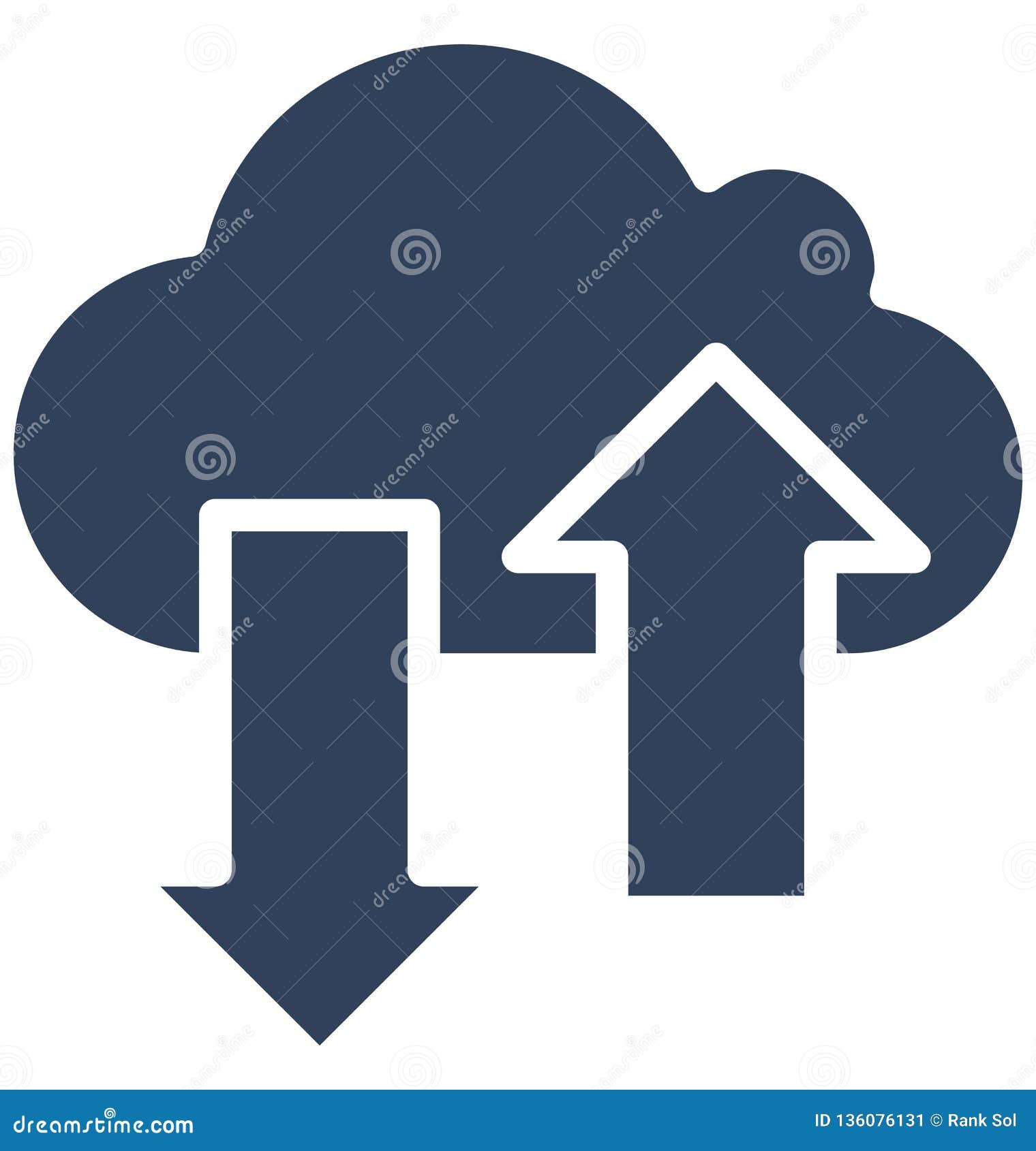 Cloud Arrows Isolated Vector Icon that Can Easily Modify or Edit. Stock ...